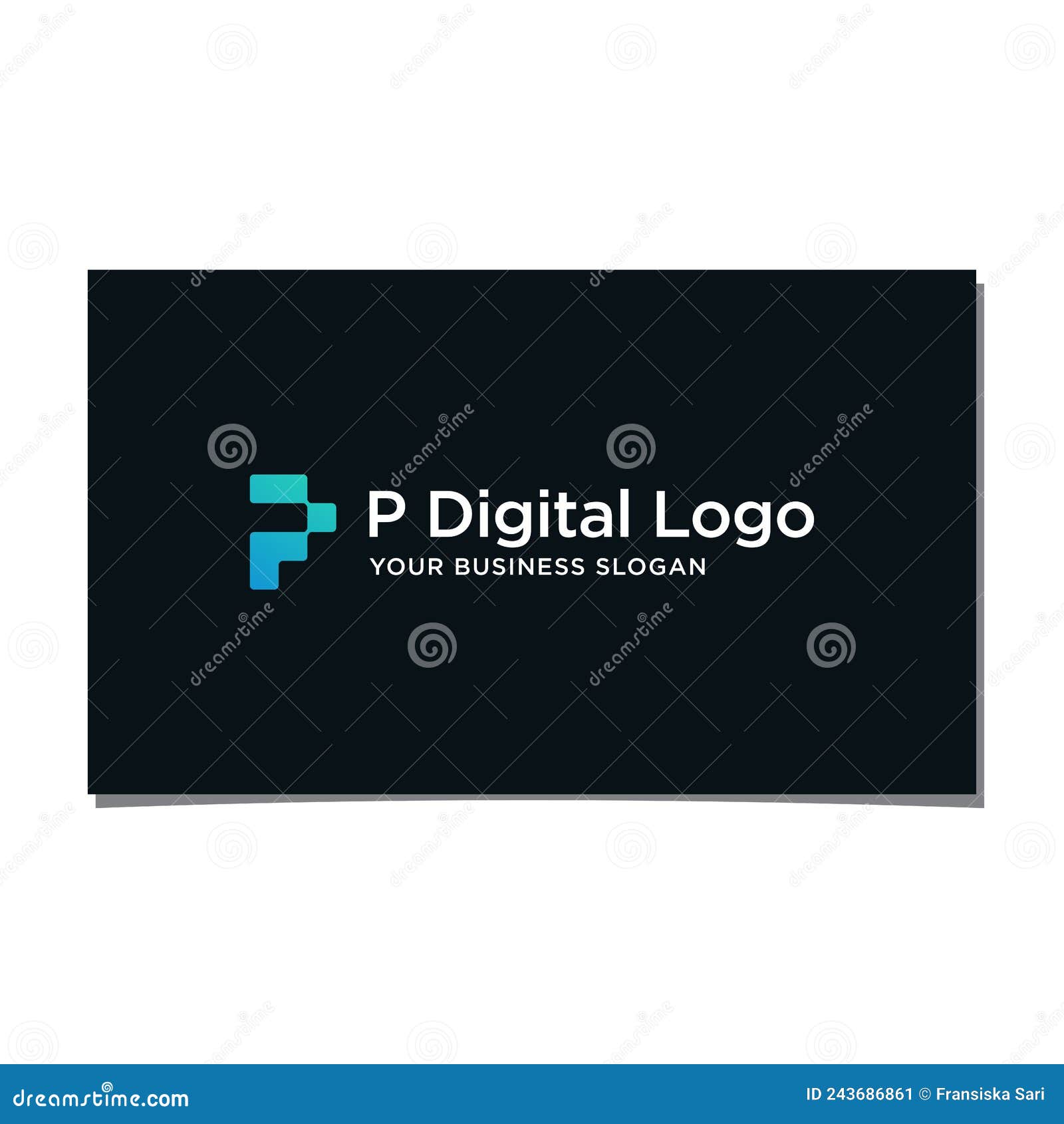 P DIGITAL LOGO stock vector. Illustration of pixel, creative - 243686861