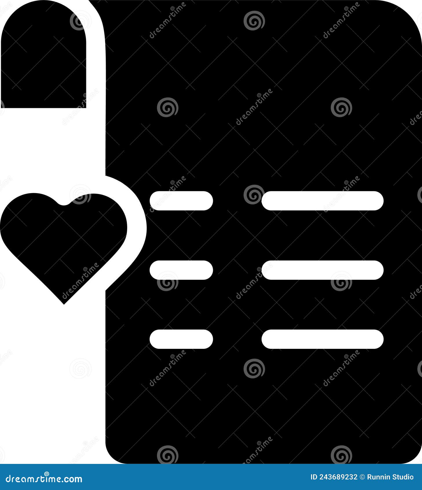 Favourite list Icon stock vector. Illustration of blank - 243689232