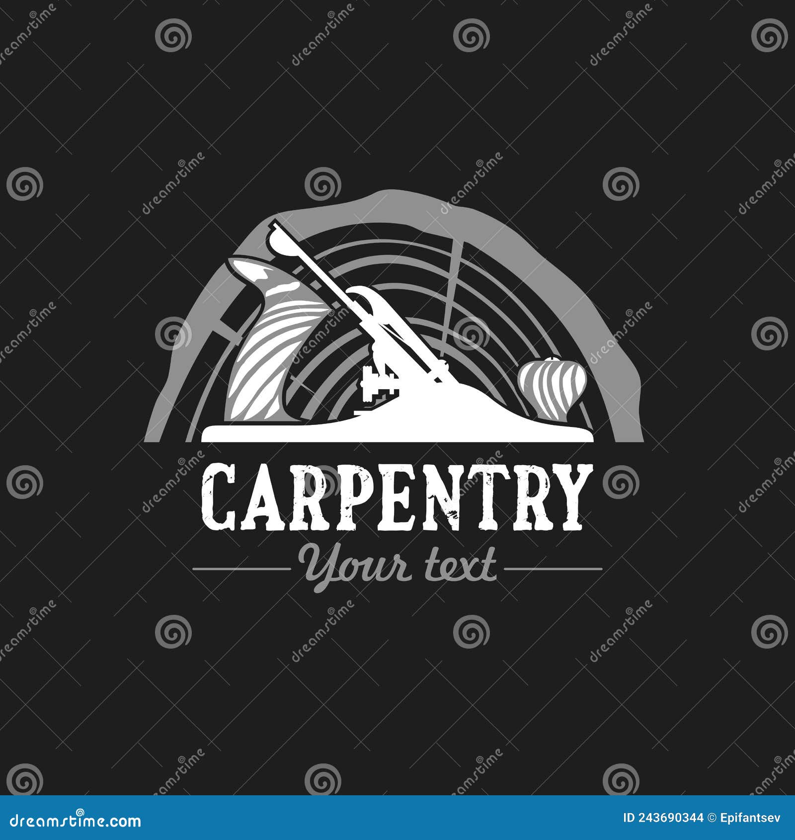 Carpentry Logo Template. Simple Emblem with a Plane in Two Colors on ...