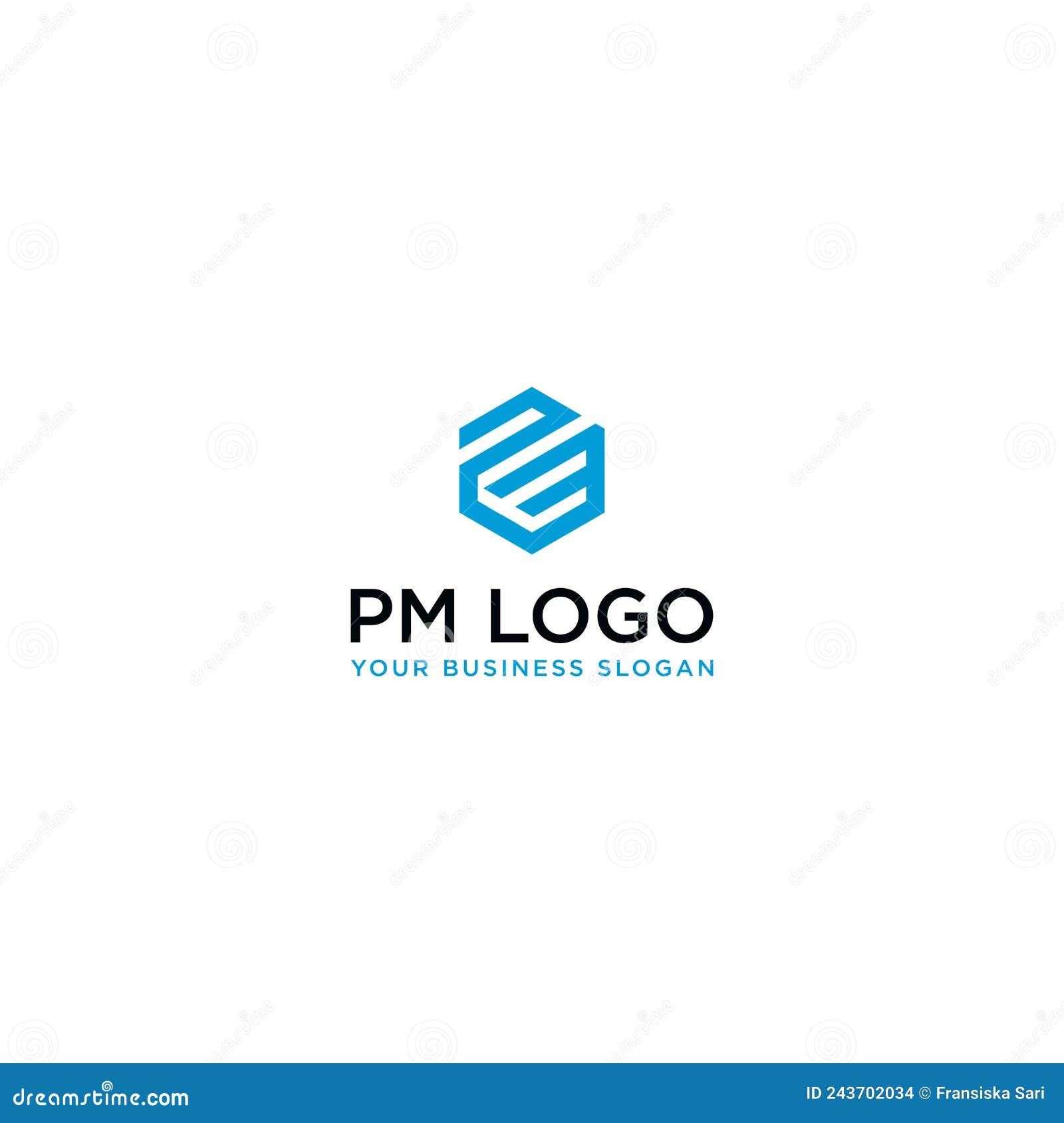 PM HEXAGON LOGO stock vector. Illustration of business - 243702034