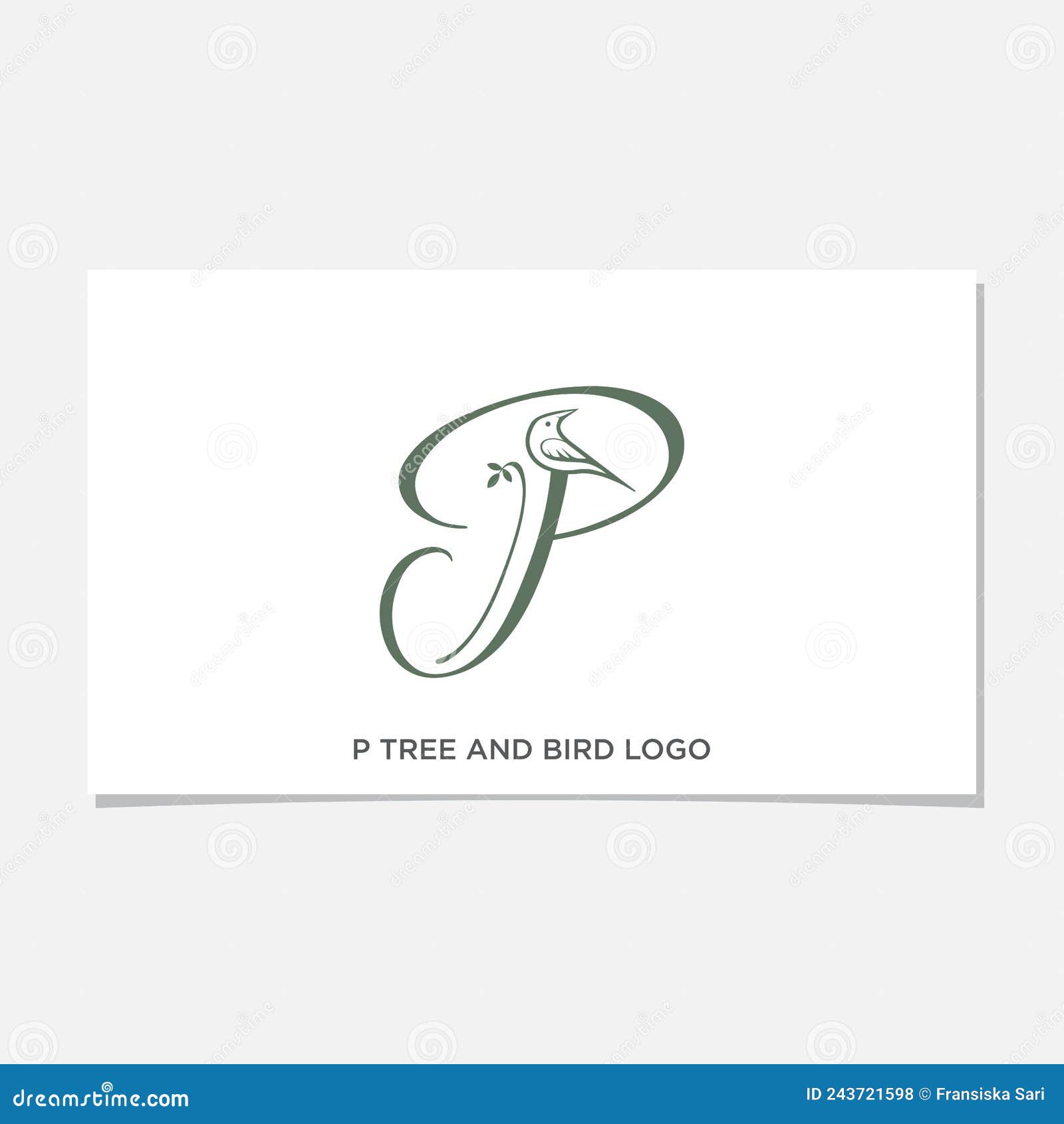 P BIRD LOGO stock vector. Illustration of editable, initial - 243721598