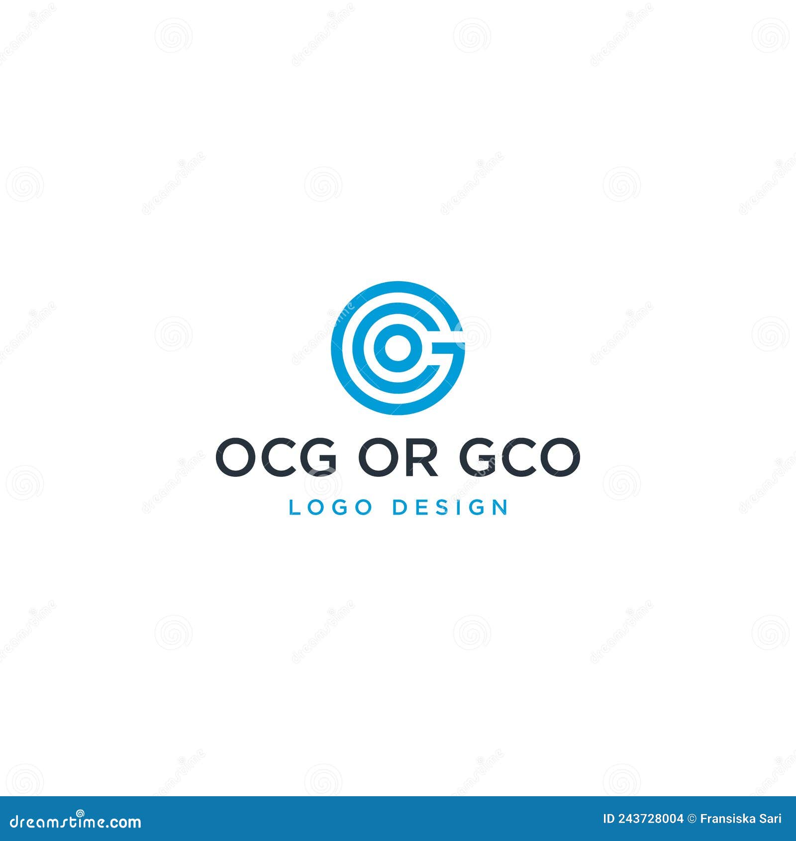 OCG or GCO LOGO stock vector. Illustration of circle - 243728004