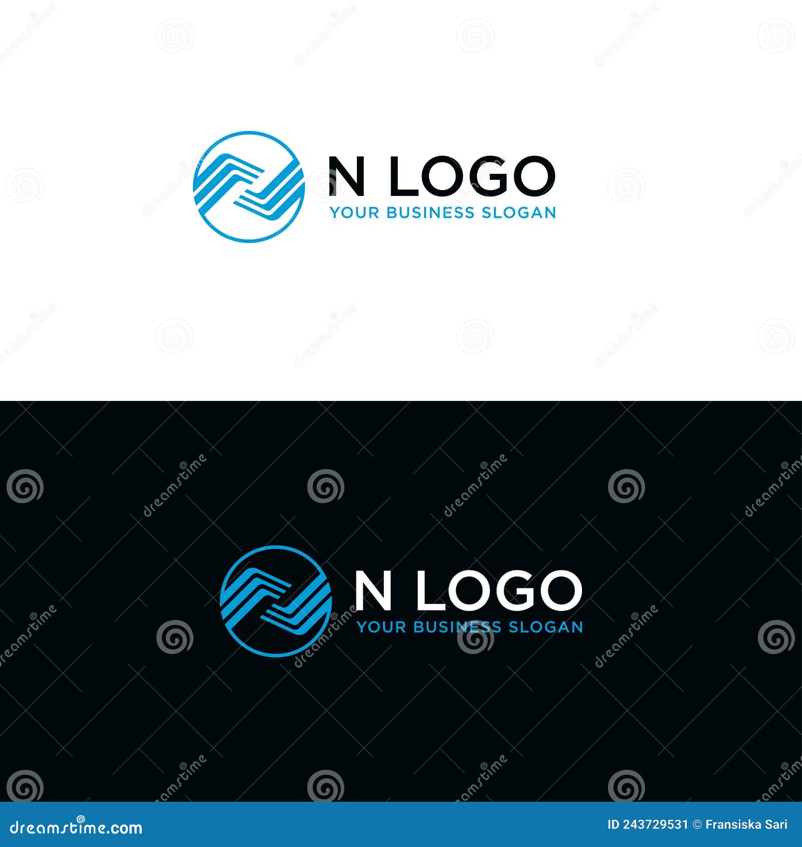 N CIRCLE LOGO stock vector. Illustration of brand, initial - 243729531