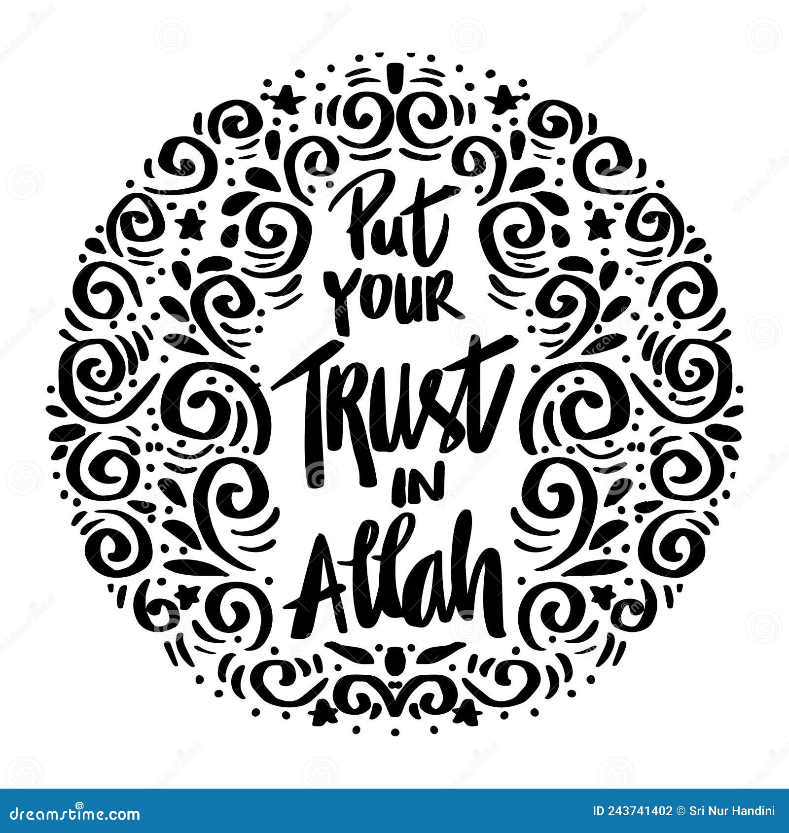 Put Your Trust in Allah. Quran Quote Stock Vector - Illustration of ...