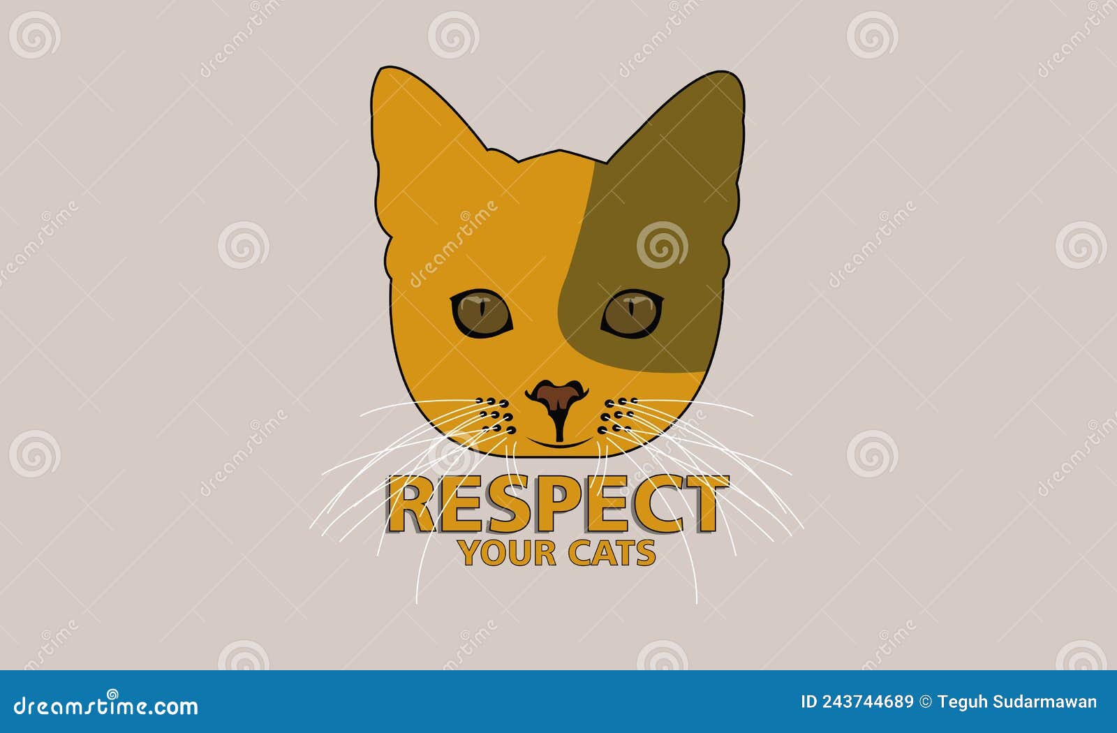 Respect Cat stock vector. Illustration of symbol, respect - 243744689