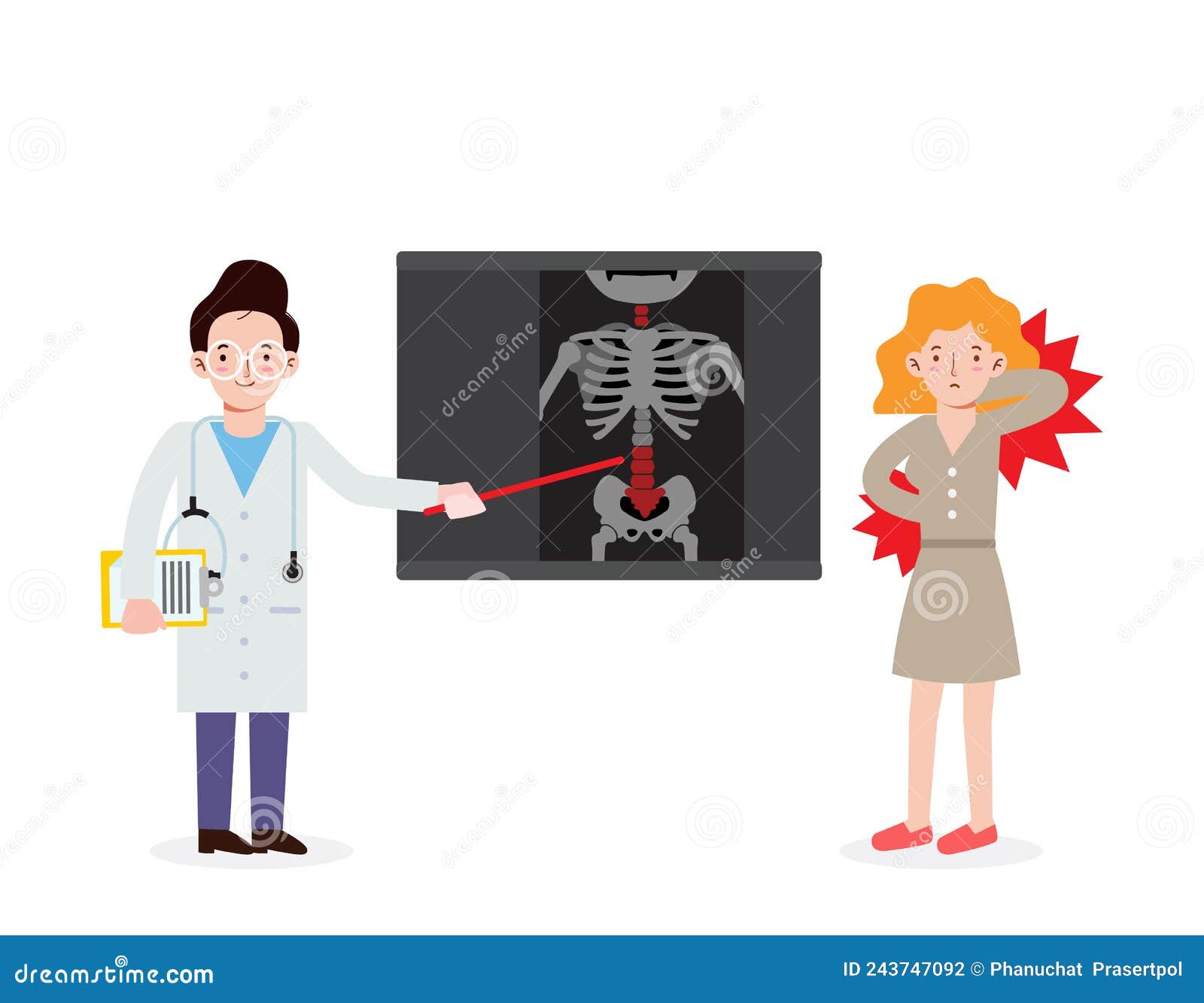 Doctor Explaining the Results of a CT Scan of the Spine To Her Woman ...