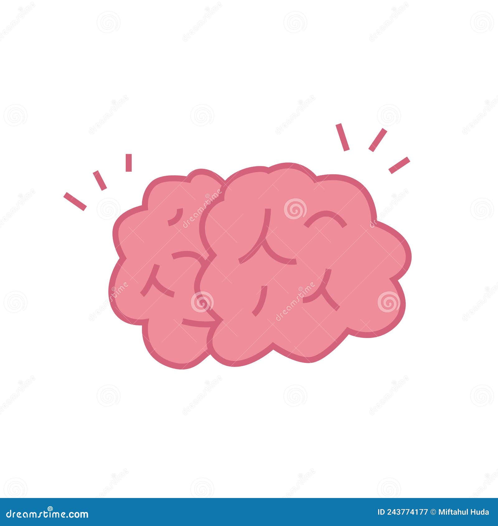 Cute Brain Illustration Design Stock Vector - Illustration of ...