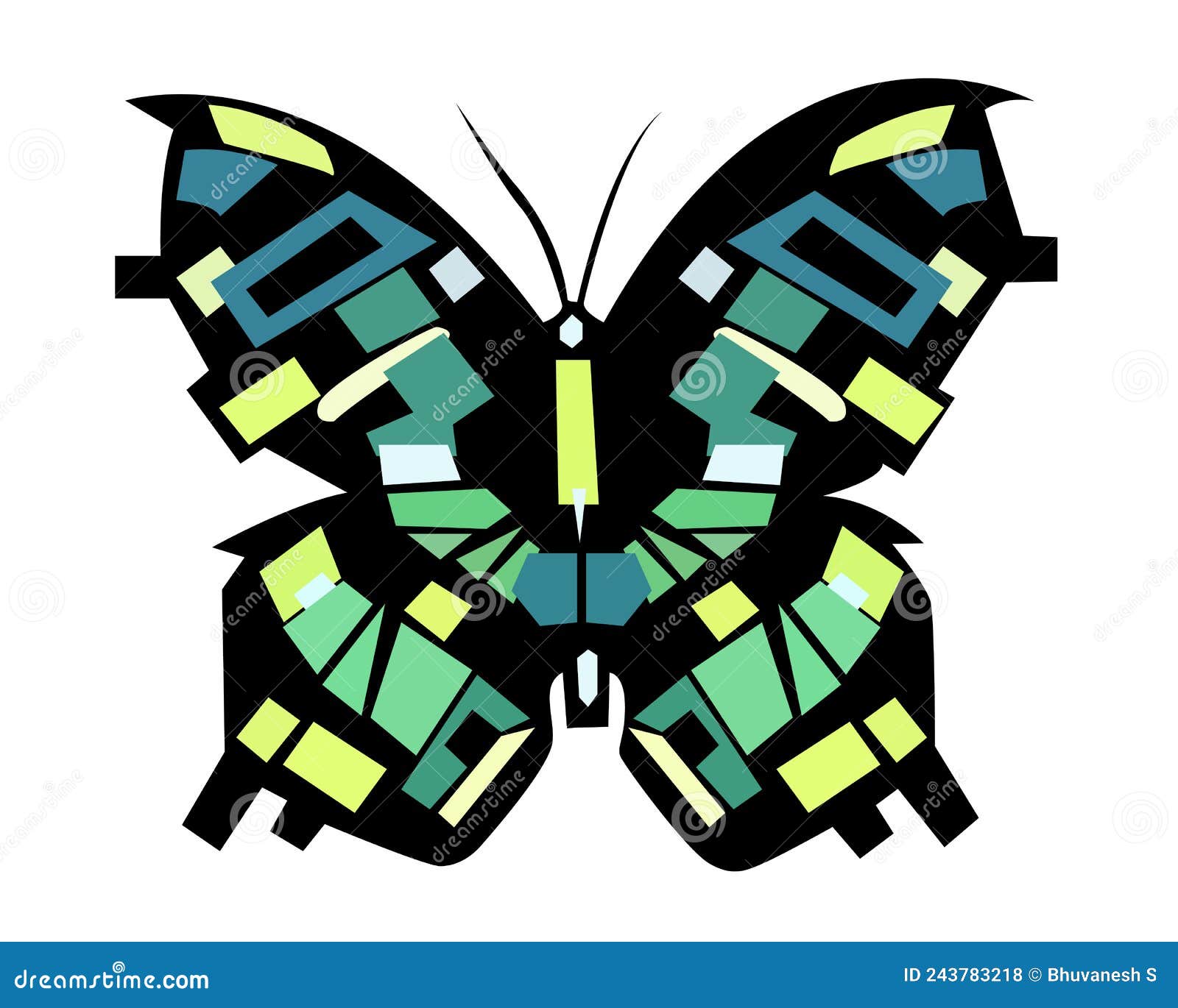 Beautiful Abstract Butterfly with Geometrical Objects Stock Vector ...