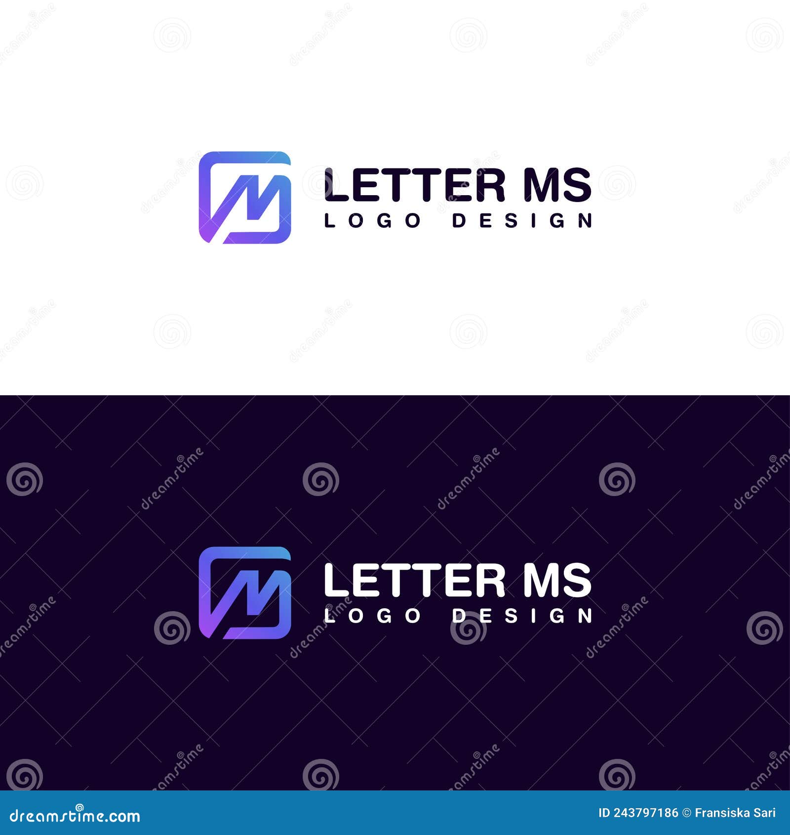 MS INITIAL LOGO stock vector. Illustration of alphabet - 243797186