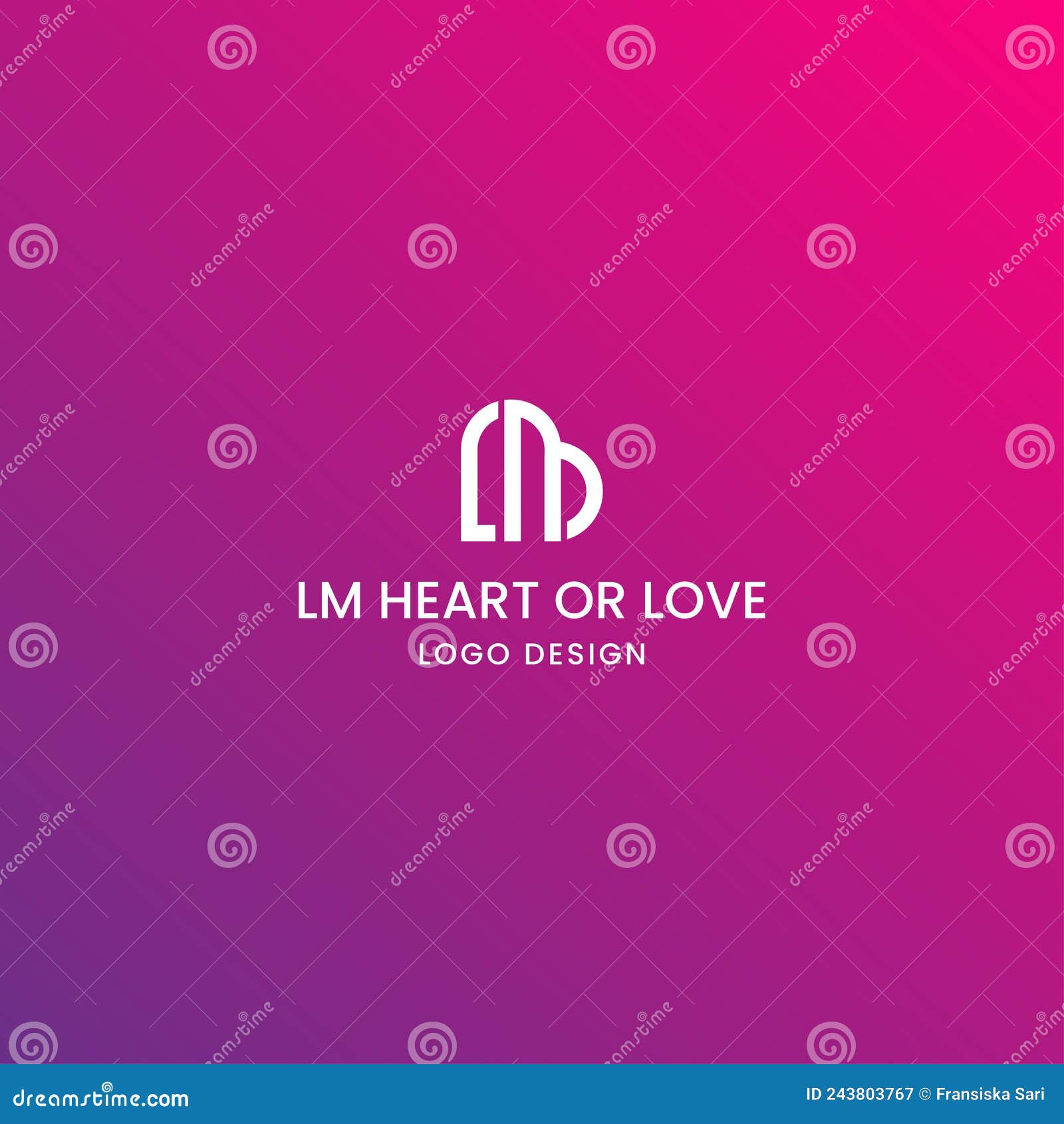LM LOVE LOGO stock vector. Illustration of editable - 243803767