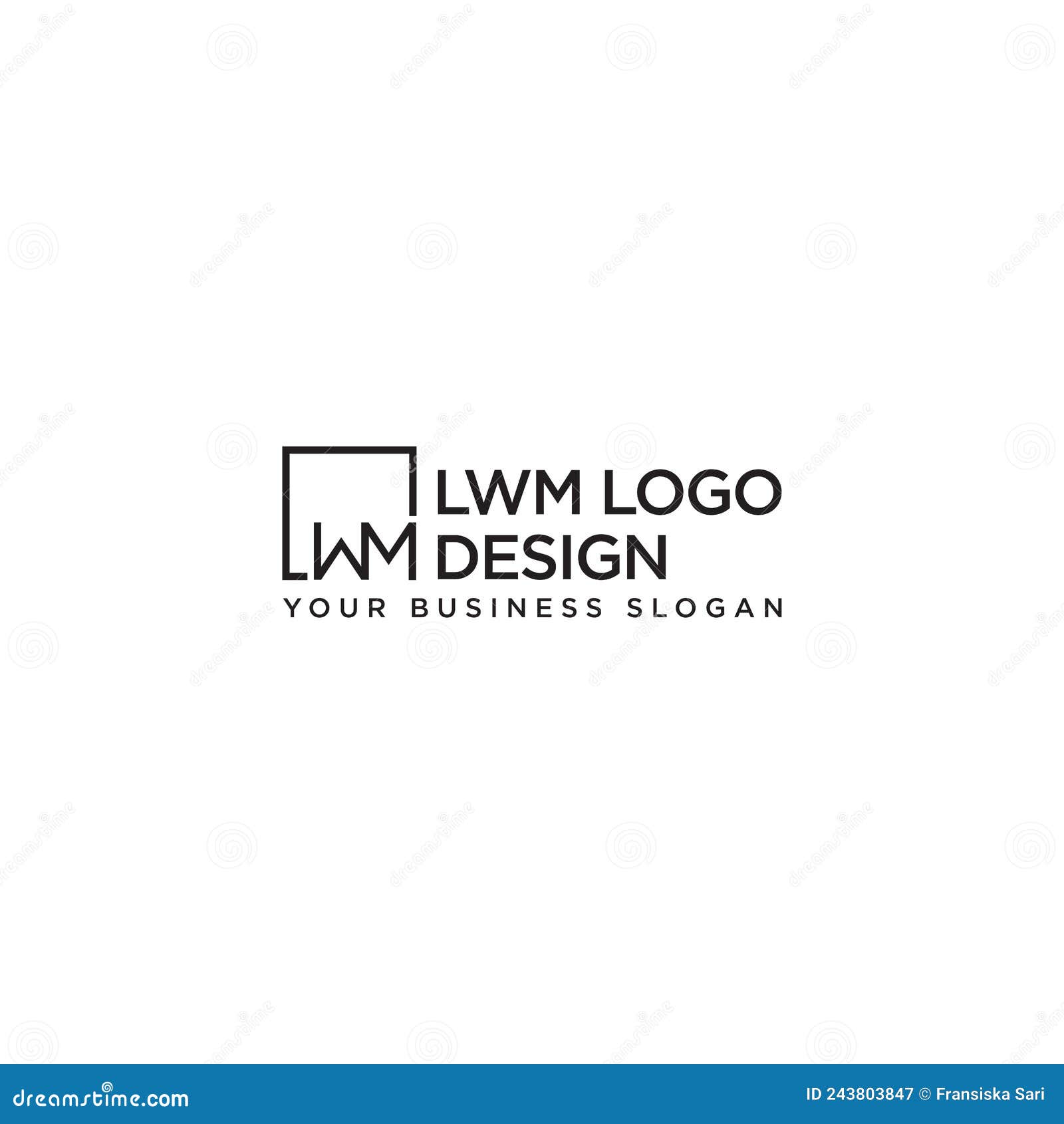 LWM INITIAL LOGO stock vector. Illustration of shape - 243803847