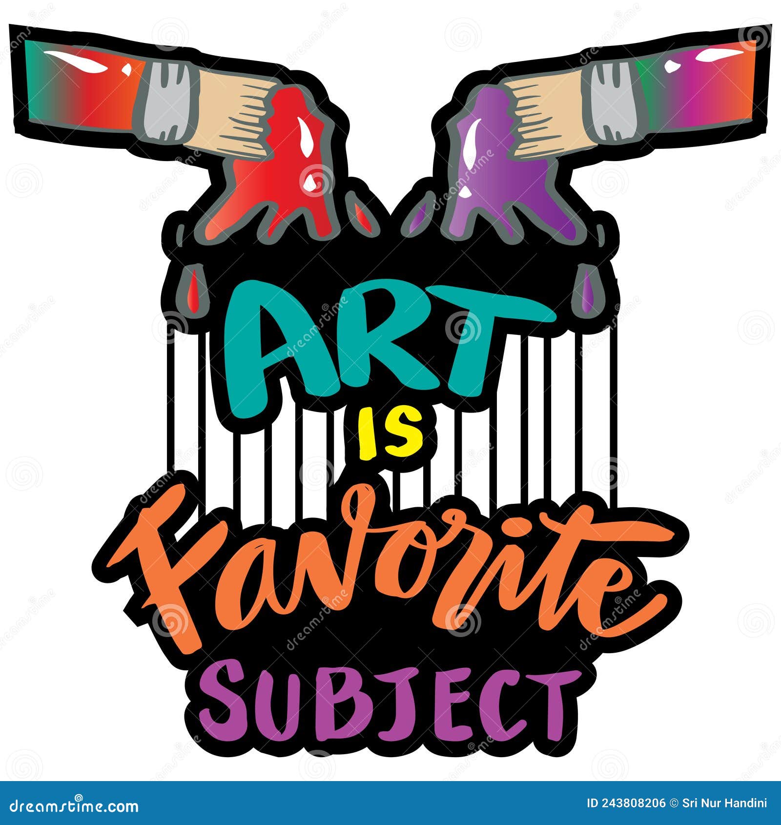 Art is favorite subject. stock vector. Illustration of favorite - 243808206