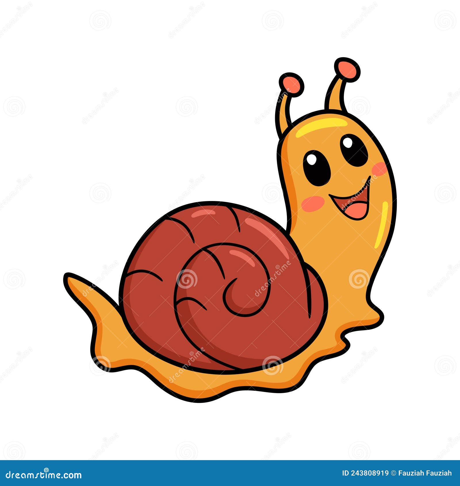 Cute Little Snail Cartoon Character Stock Vector - Illustration of ...