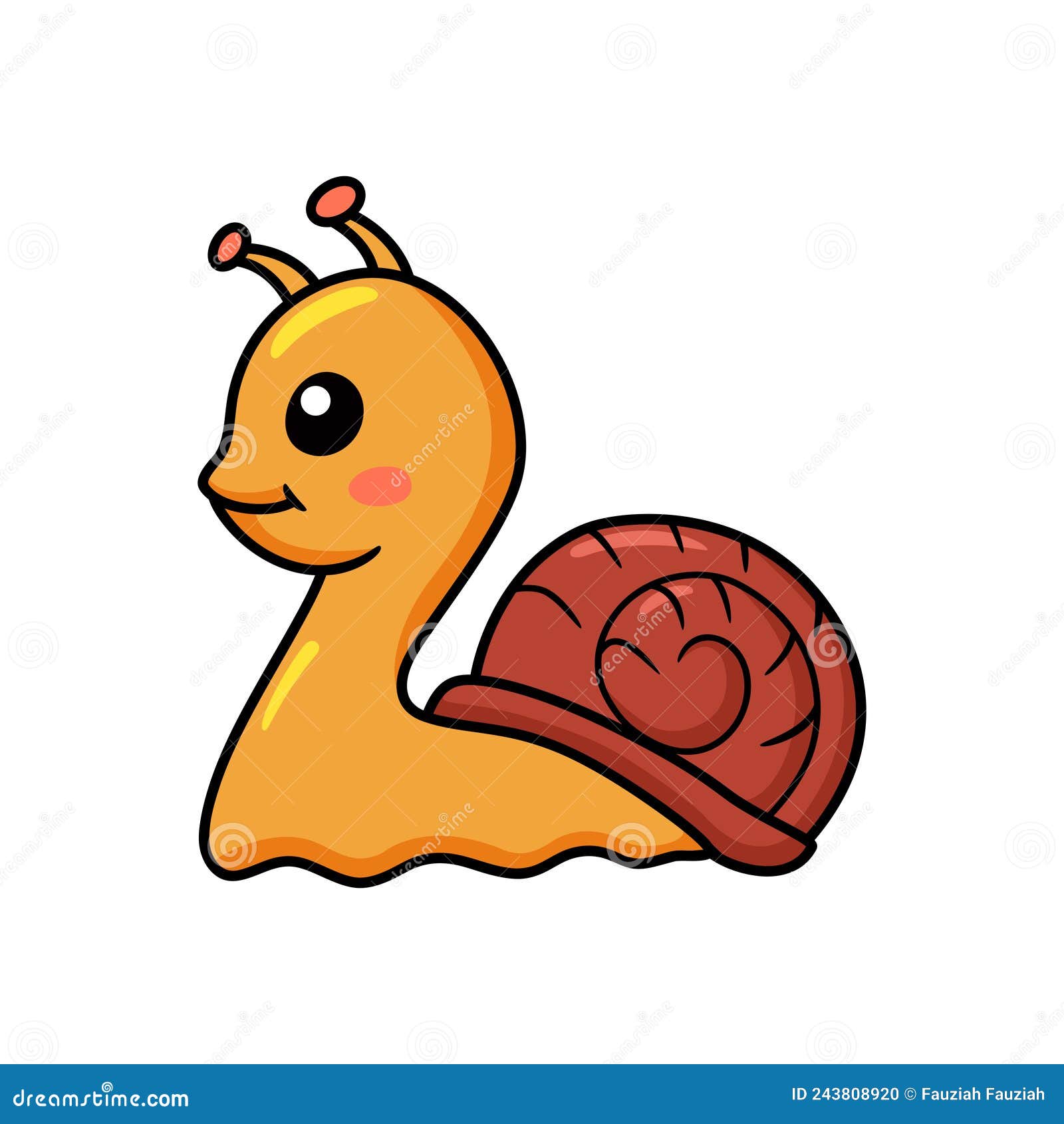 Cute Little Snail Cartoon Character Stock Vector - Illustration of ...