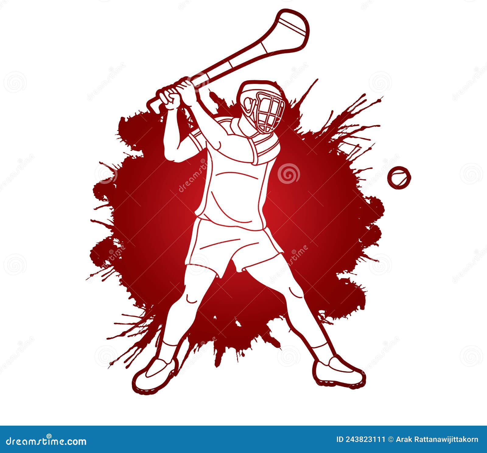 Hurling Player Action Cartoon Graphic Vector Stock Vector ...
