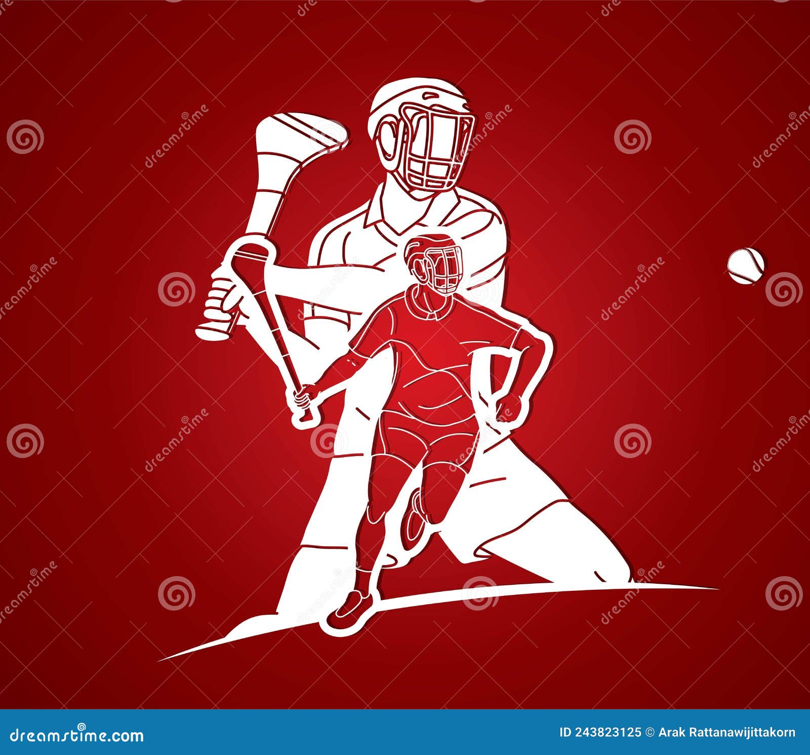 Group of Hurling Players Action Cartoon Graphic Vector Stock Vector ...