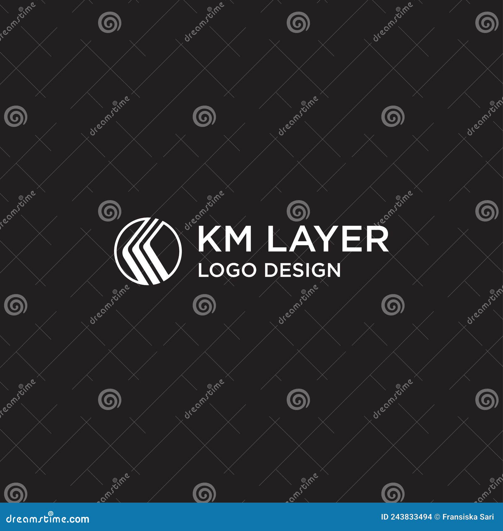 KM CIRCLE LOGO stock vector. Illustration of circle - 243833494