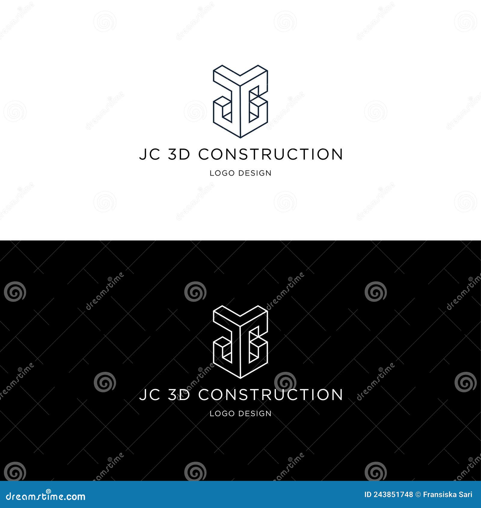JC CONSTRUCTION LOGO stock vector. Illustration of perspective - 243851748
