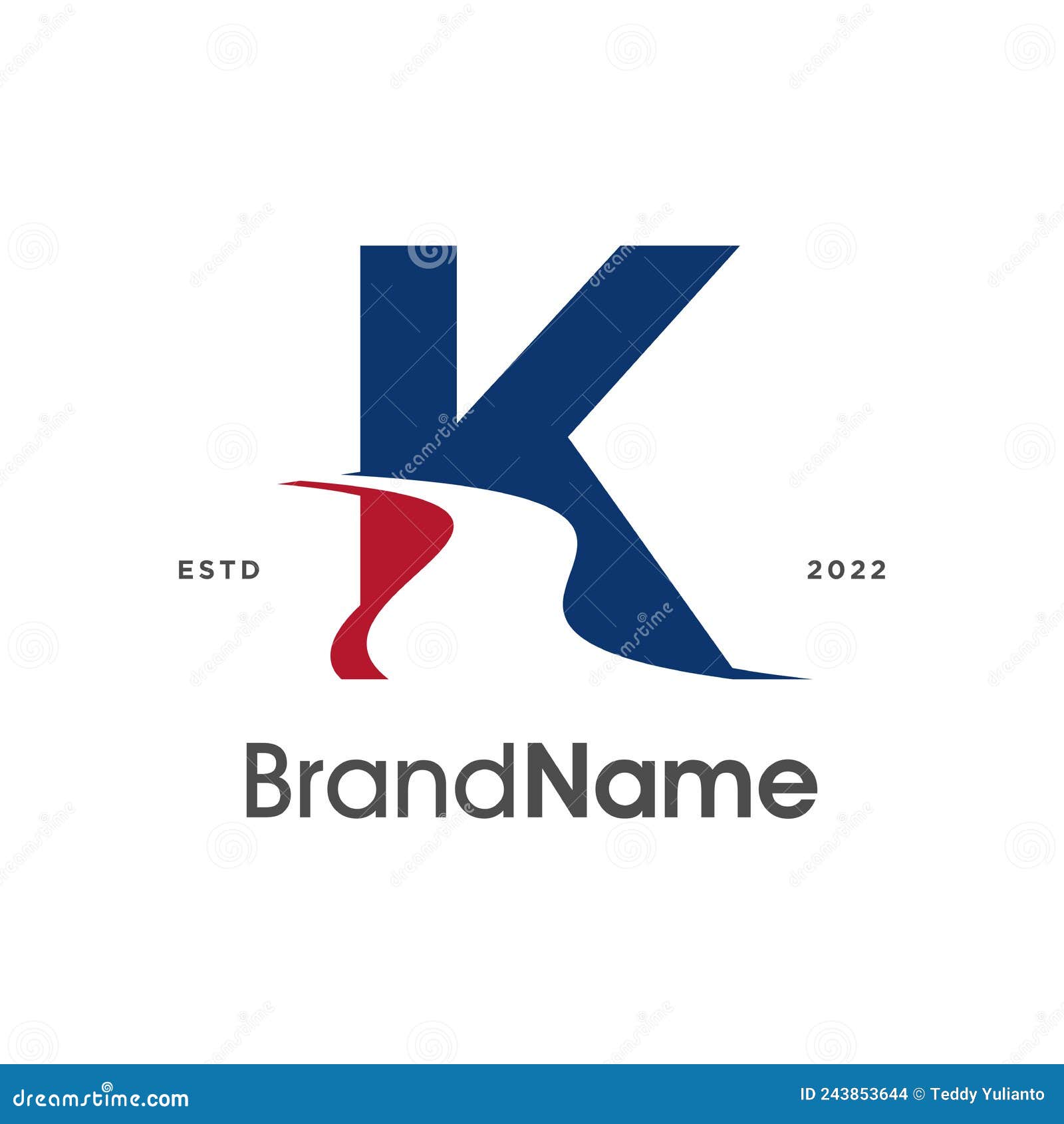 Initial K Road Way Logo stock vector. Illustration of design - 243853644