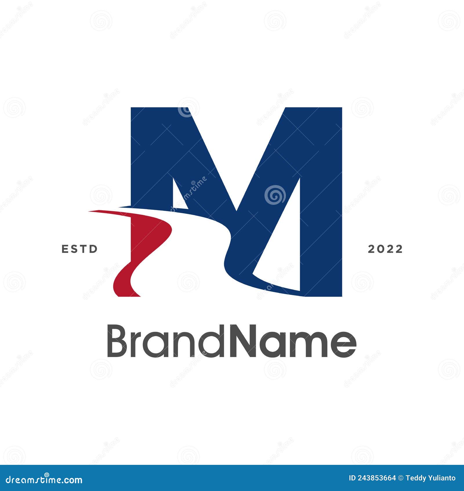 Initial M Road Way Logo stock vector. Illustration of road - 243853664