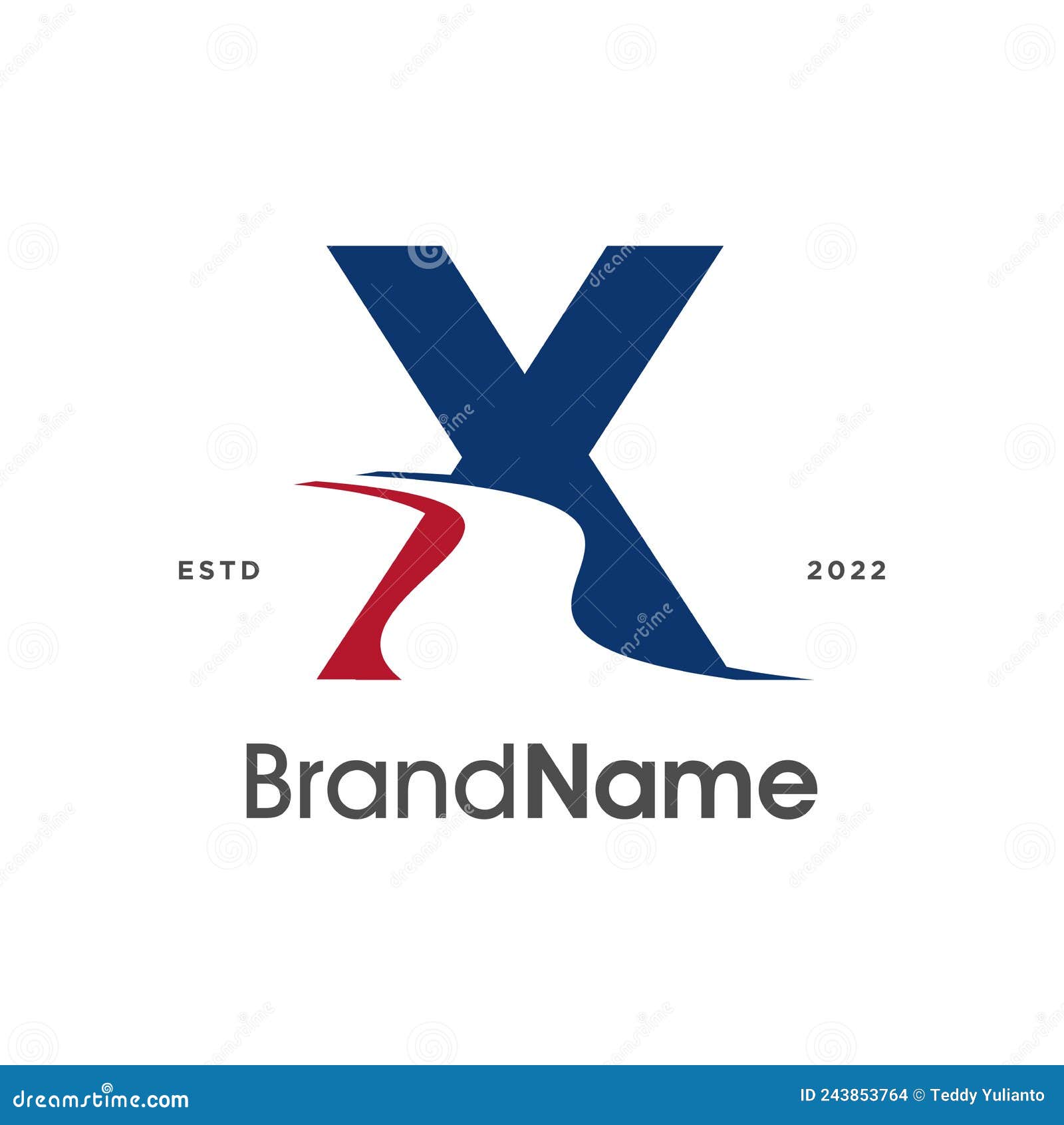 Initial X Road Way Logo stock vector. Illustration of modern - 243853764