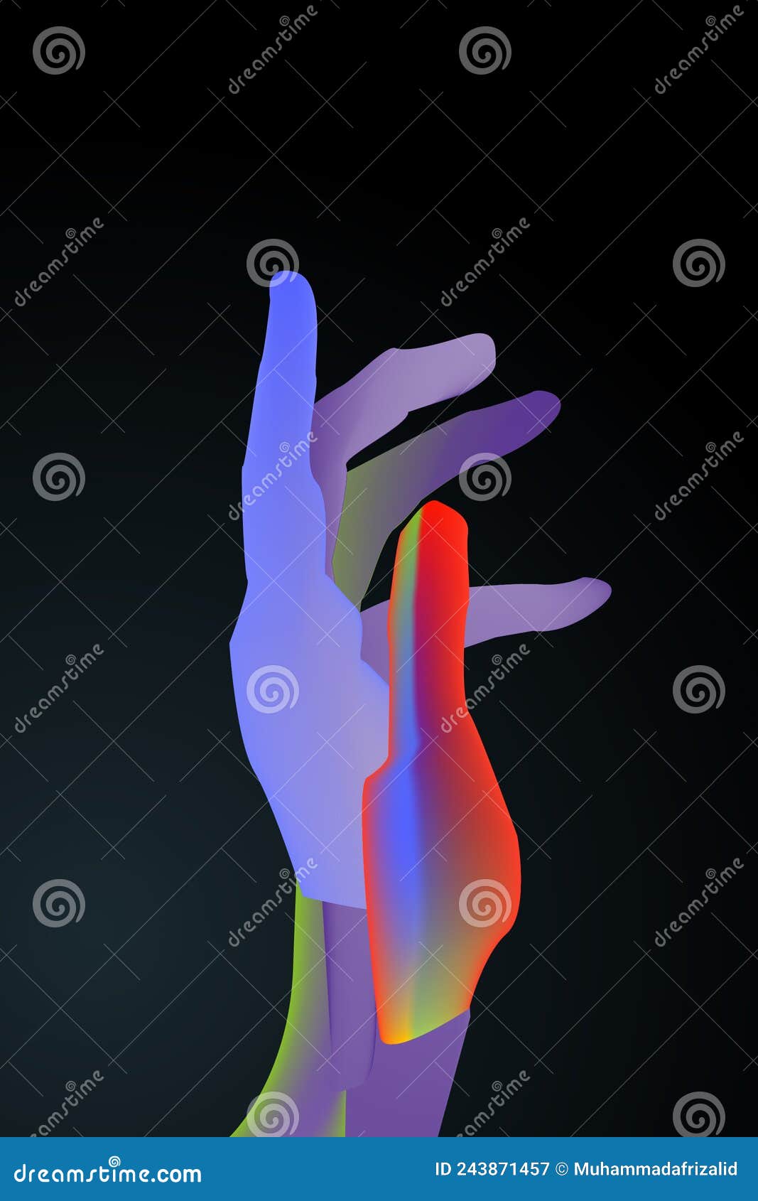 Hand Gesture with Abstract Gradient Stock Vector - Illustration of ...