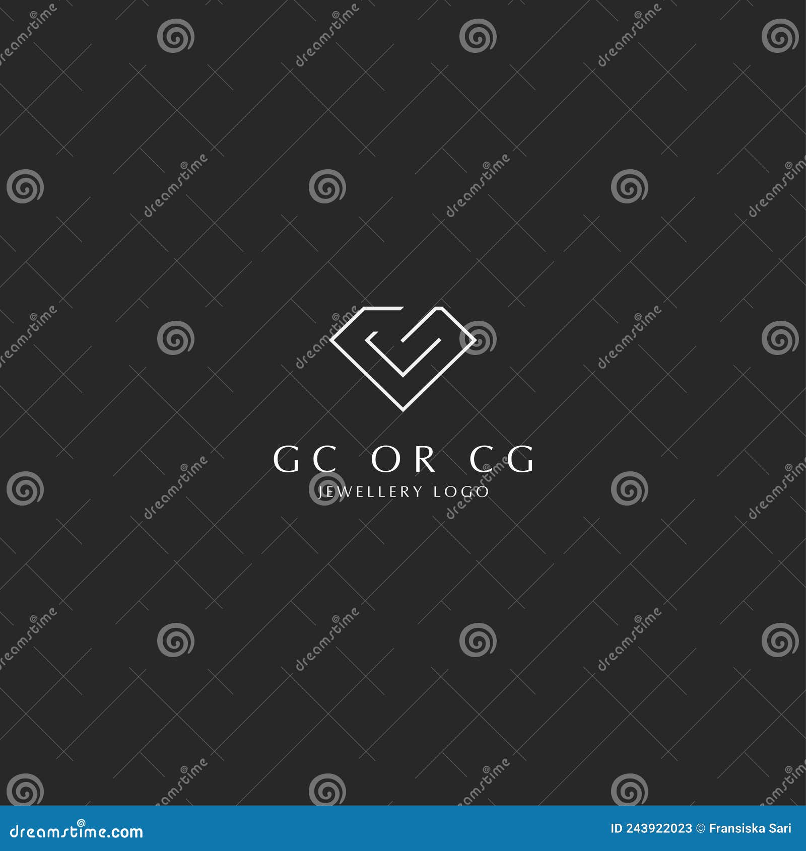 GC or CG DIAMOND LOGO stock vector. Illustration of jewelry - 243922023