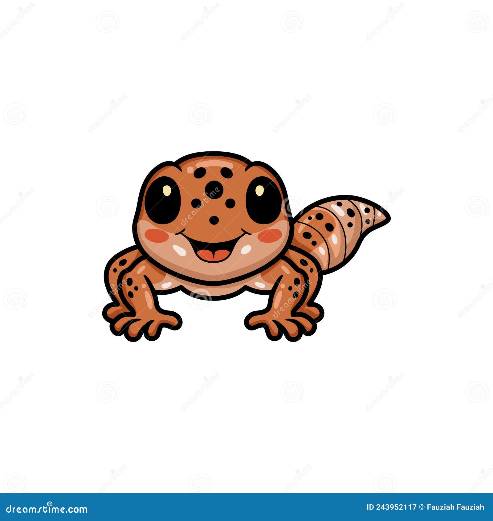 Cute Leopard Gecko Cartoon Character Stock Vector - Illustration of ...