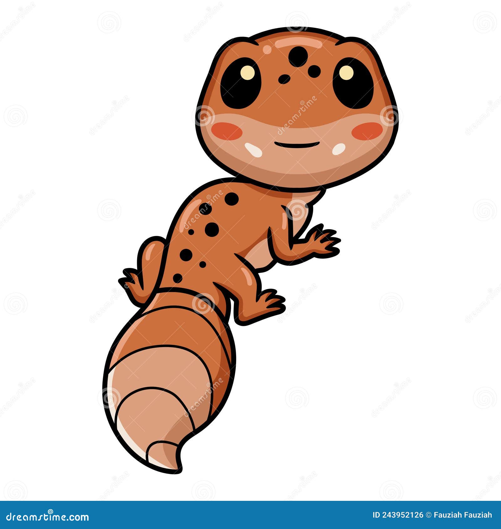 Cute Leopard Gecko Cartoon Character Stock Vector - Illustration of ...