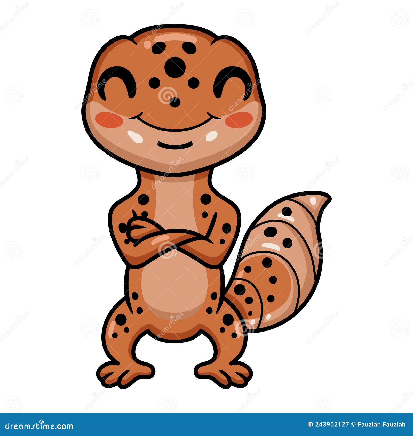 Cute Leopard Gecko Cartoon Standing Stock Vector - Illustration of ...