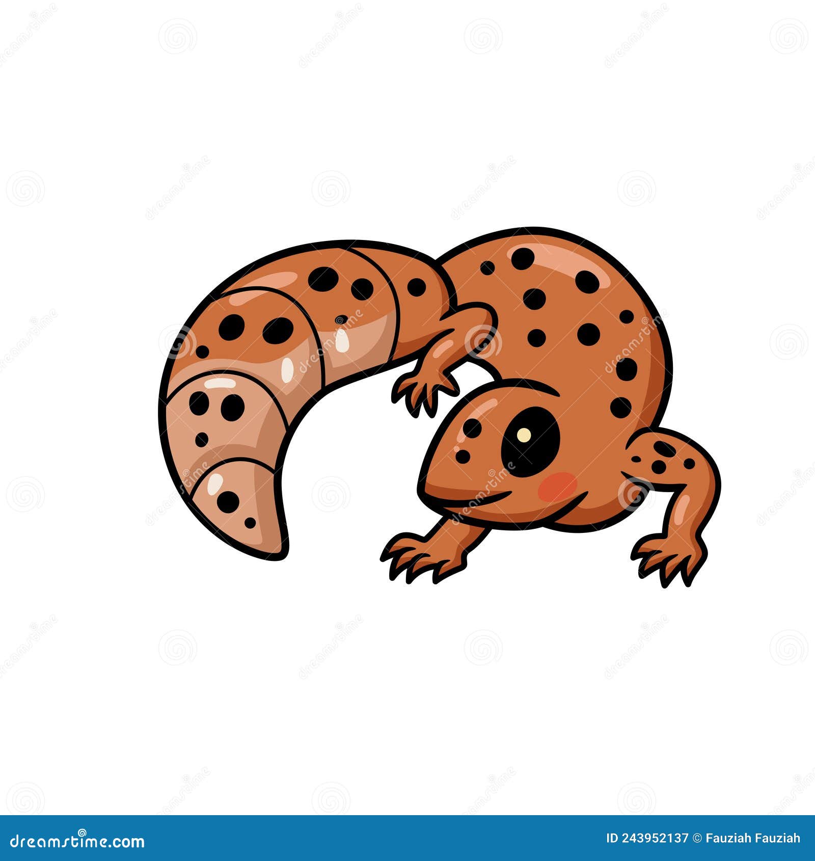 Cute Leopard Gecko Cartoon Character Stock Vector - Illustration of ...
