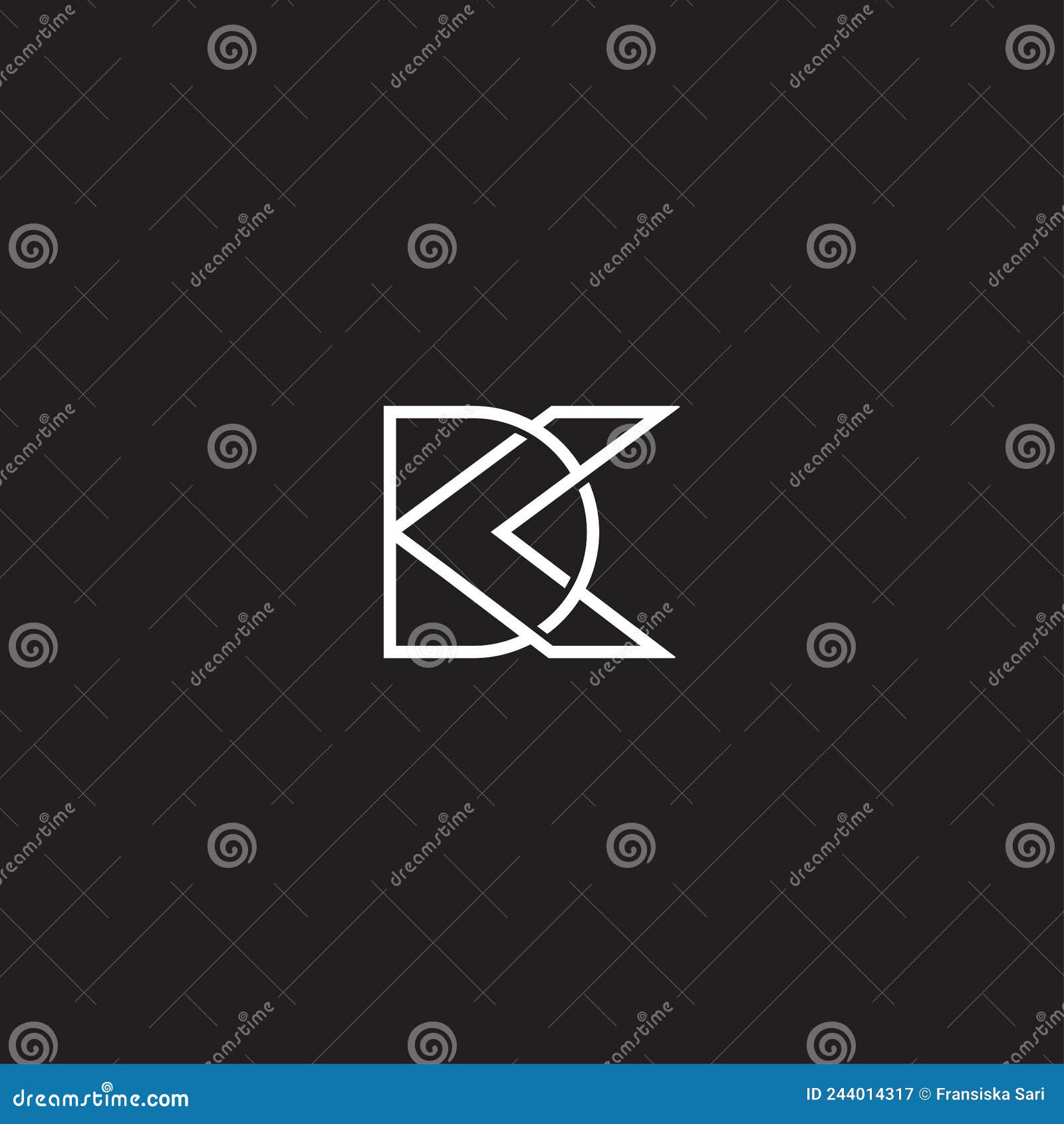 DK INITIAL LOGO stock vector. Illustration of company - 244014317