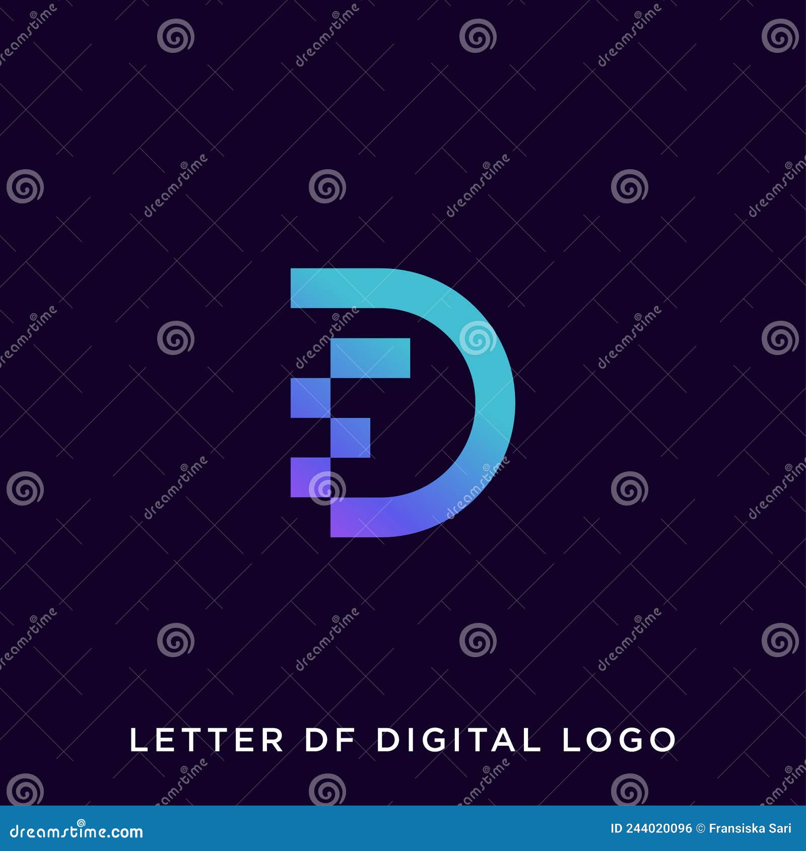DF DIGITAL FLAG LOGO stock vector. Illustration of icon - 244020096