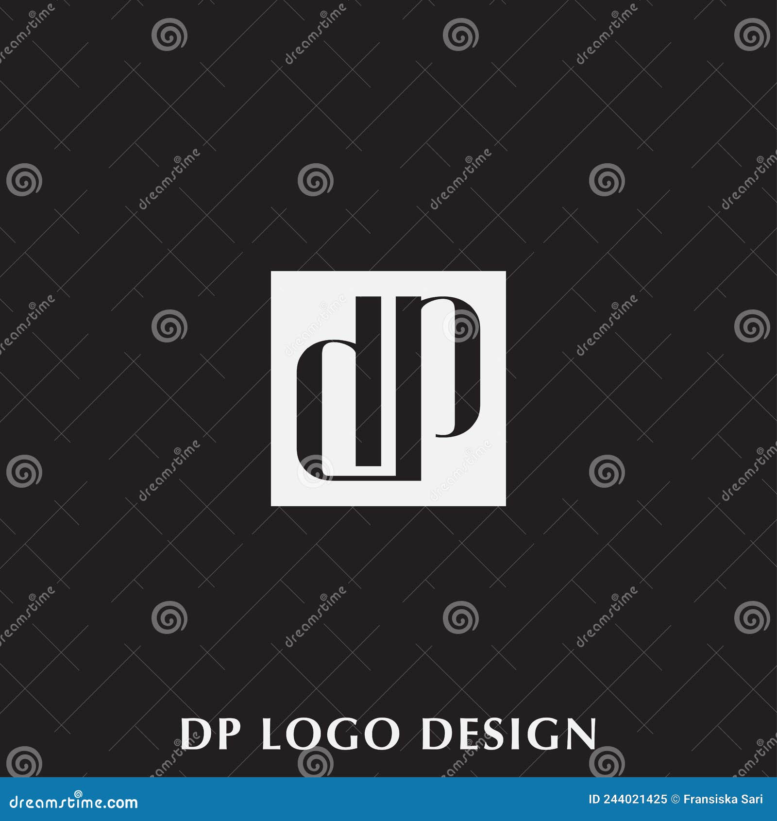 Dp INITIAL LOGO stock vector. Illustration of negative - 244021425