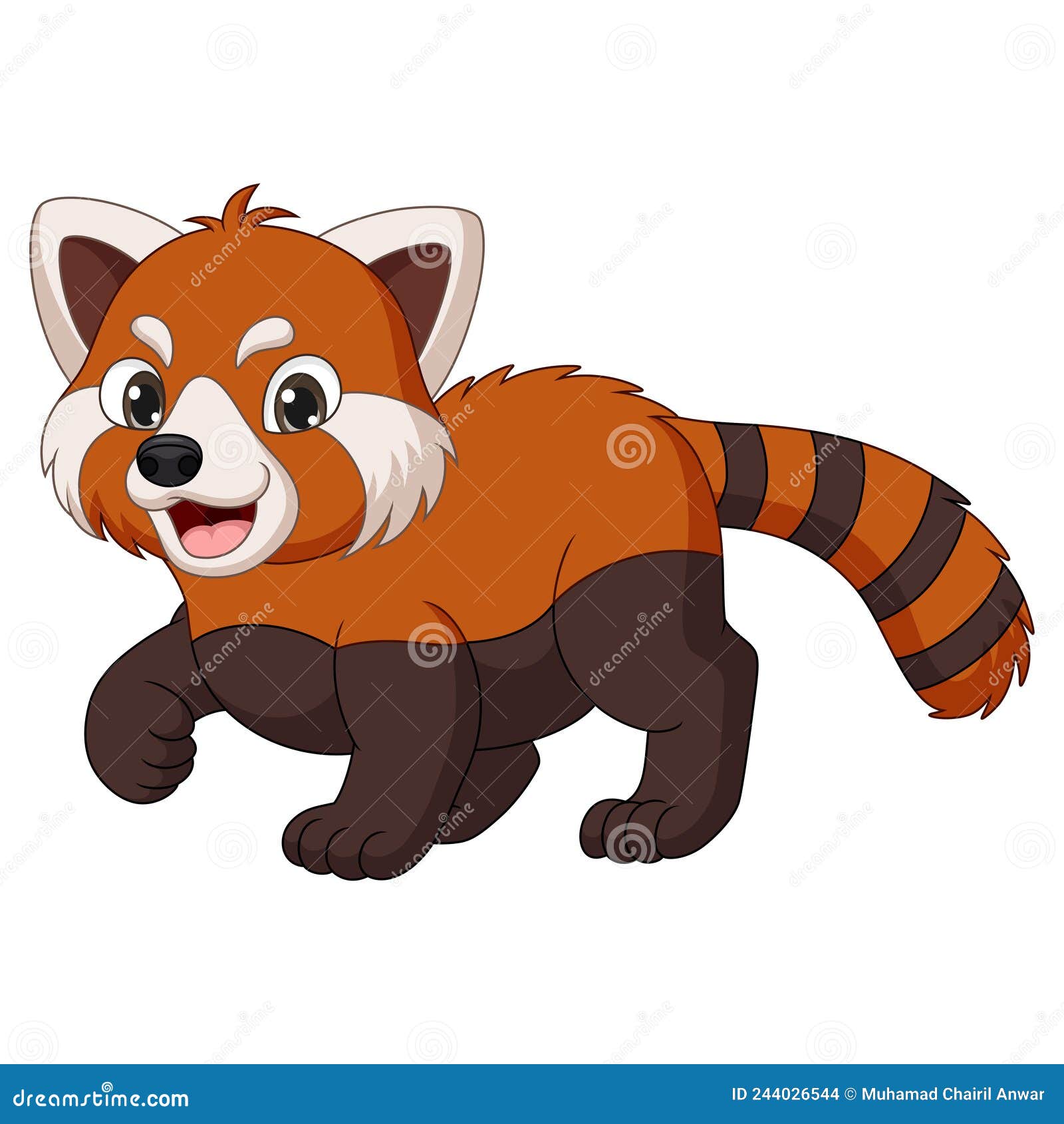 Cute Red Panda Cartoon Walking Stock Vector - Illustration of china ...