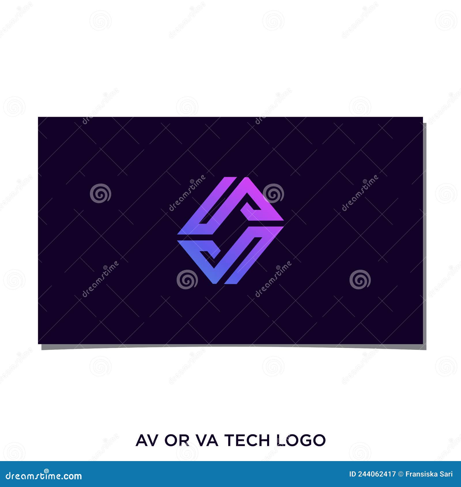 AV or VA TECH LOGO stock vector. Illustration of cube - 244062417