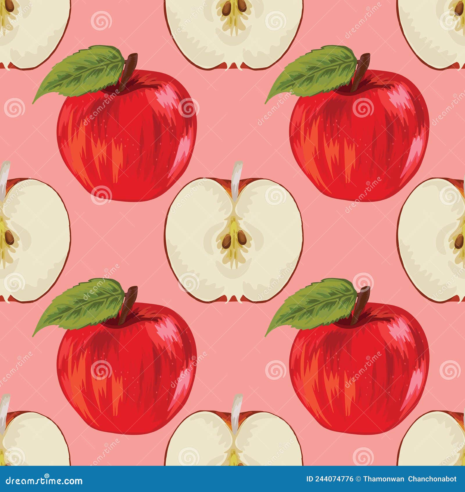 Fruits Drawing Seamless Background Stock Vector - Illustration of ...