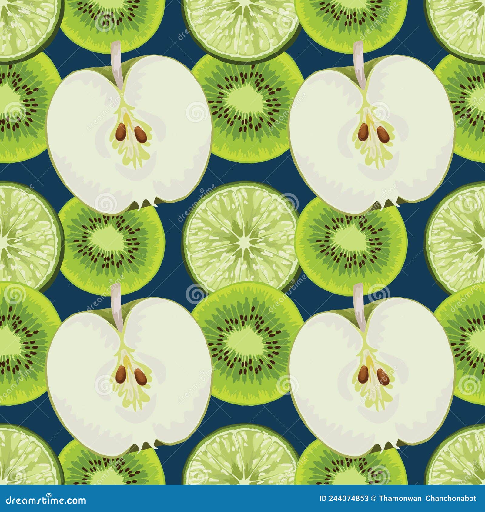 Fruits Drawing Seamless Background Stock Vector - Illustration of ...