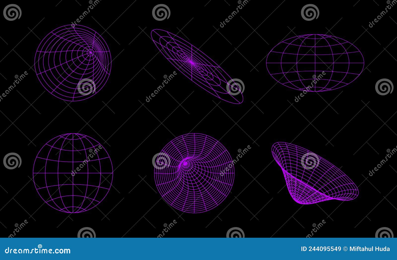 Abstract 80s Retro Design Element. Wireframe Technology Illustration ...