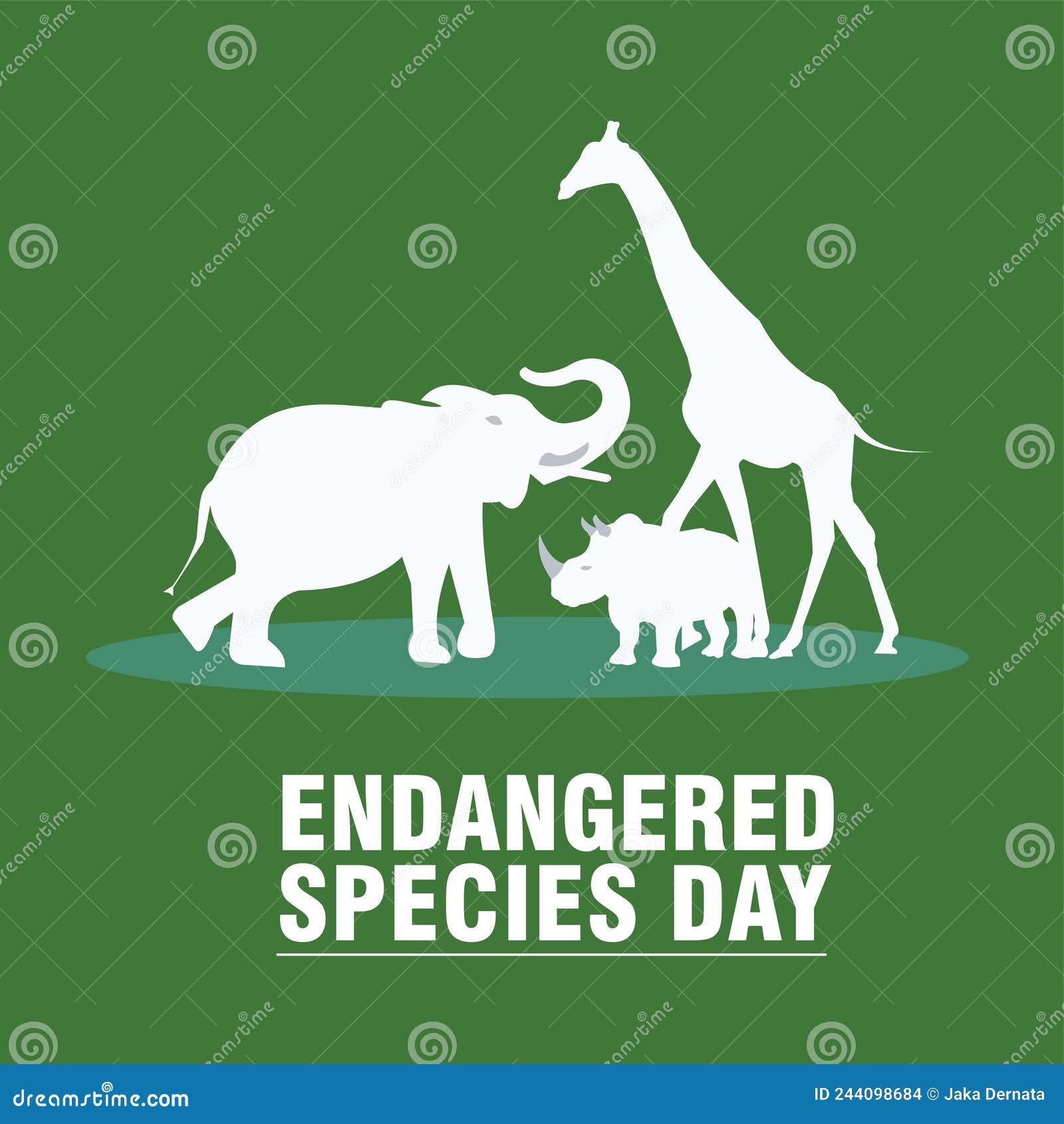 Vector National Endangered Species Day Stock Vector - Illustration of ...