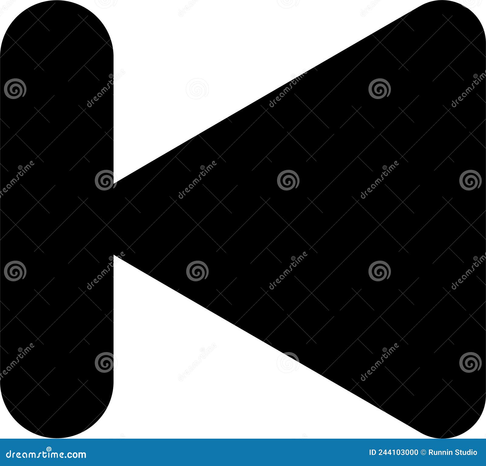 Skip Back Icon stock vector. Illustration of background - 244103000