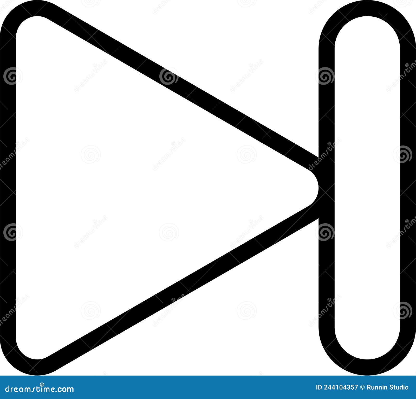 Skip Forward Icon stock vector. Illustration of skip - 244104357