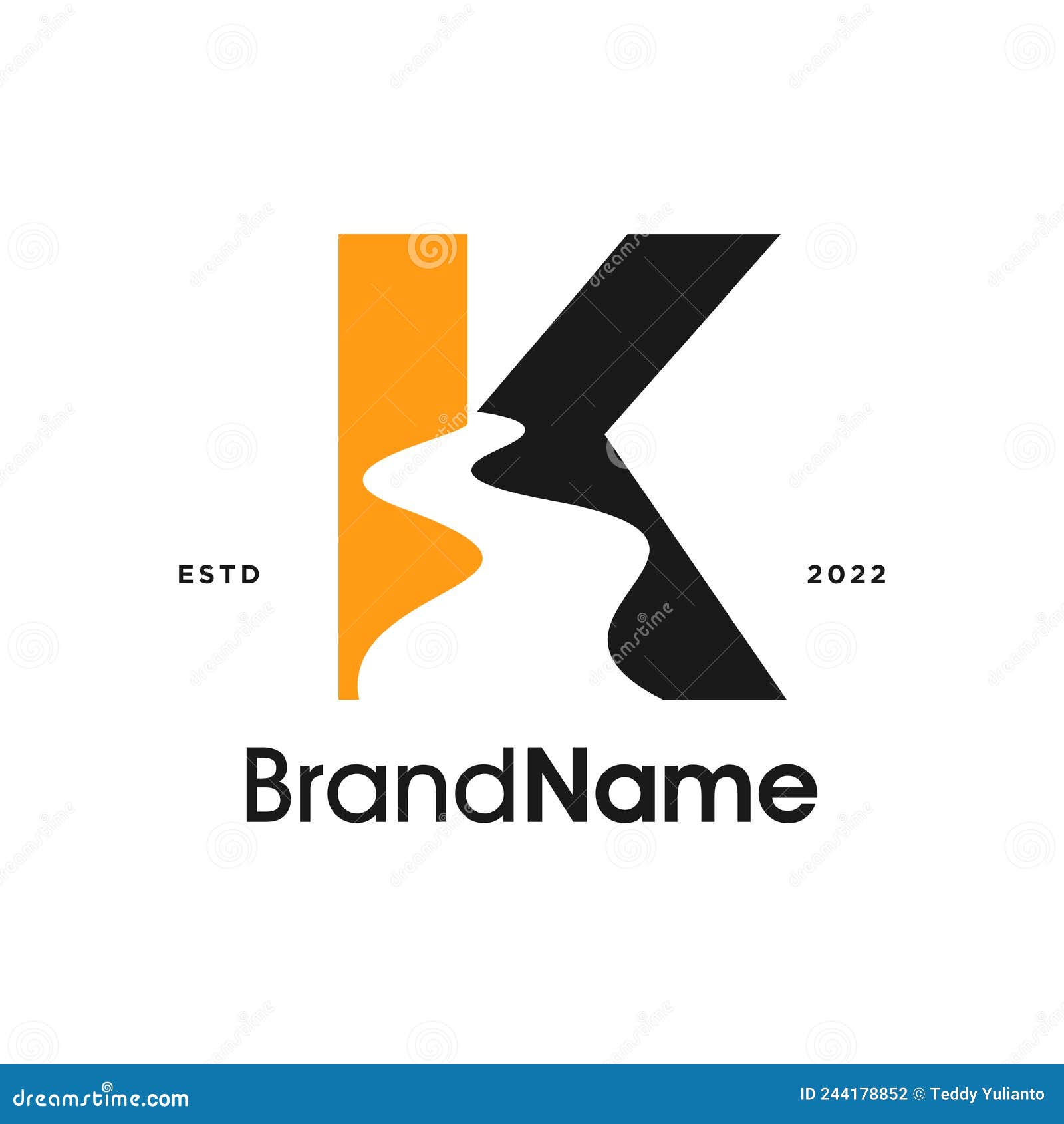 Initial K Road Path logo stock vector. Illustration of path - 244178852