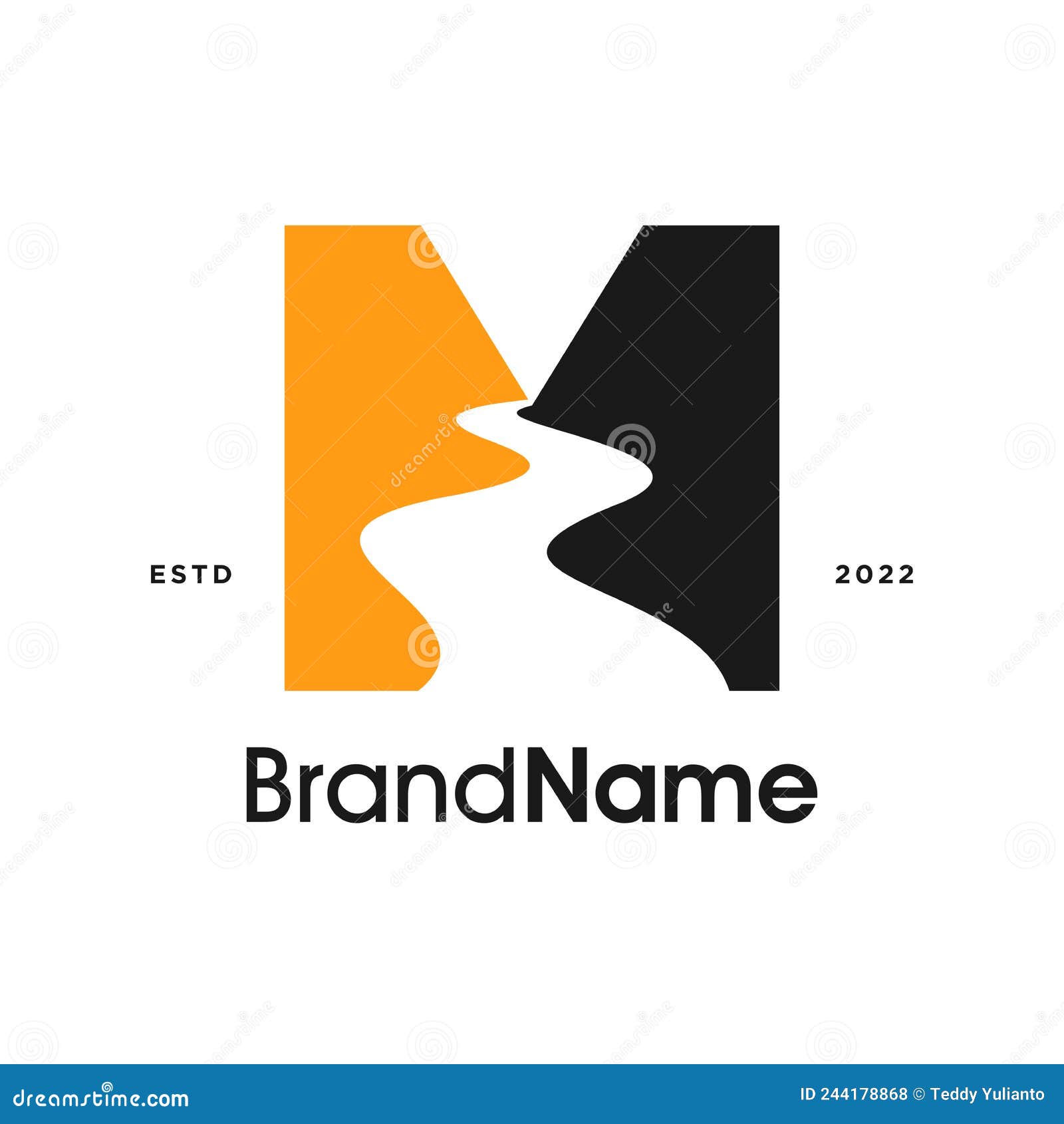 Initial M Road Path logo stock vector. Illustration of design - 244178868