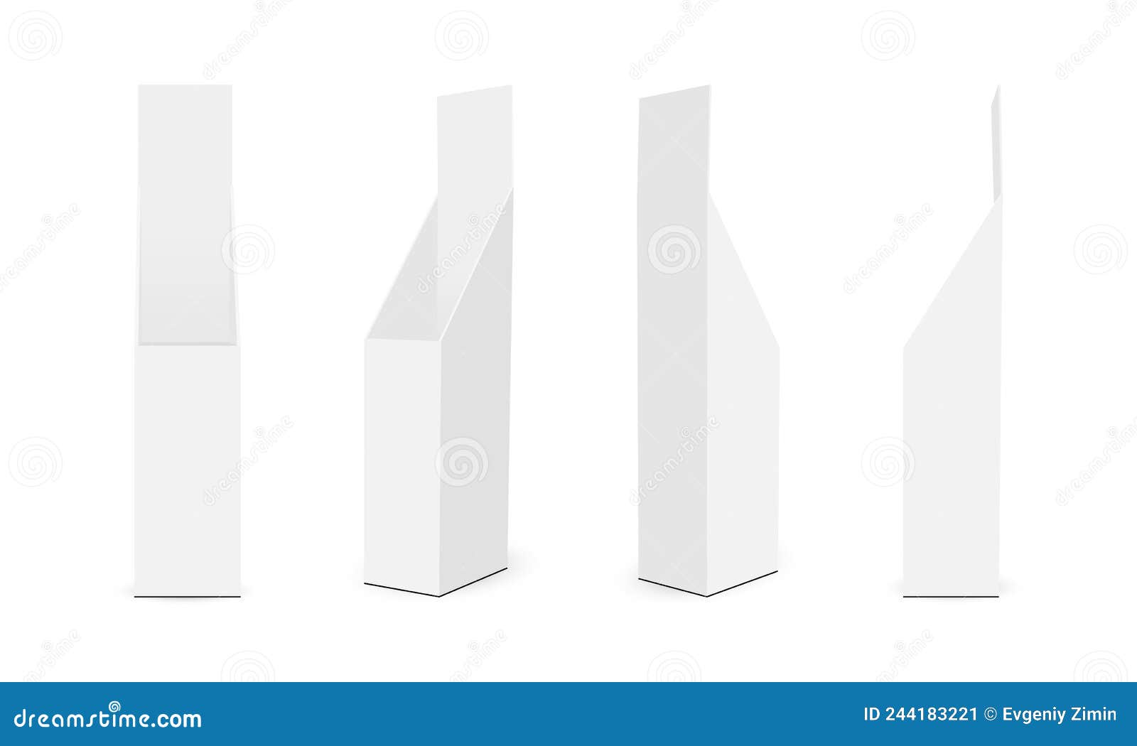 Floor Cardboard Display Stand with Various Views Stock Vector ...