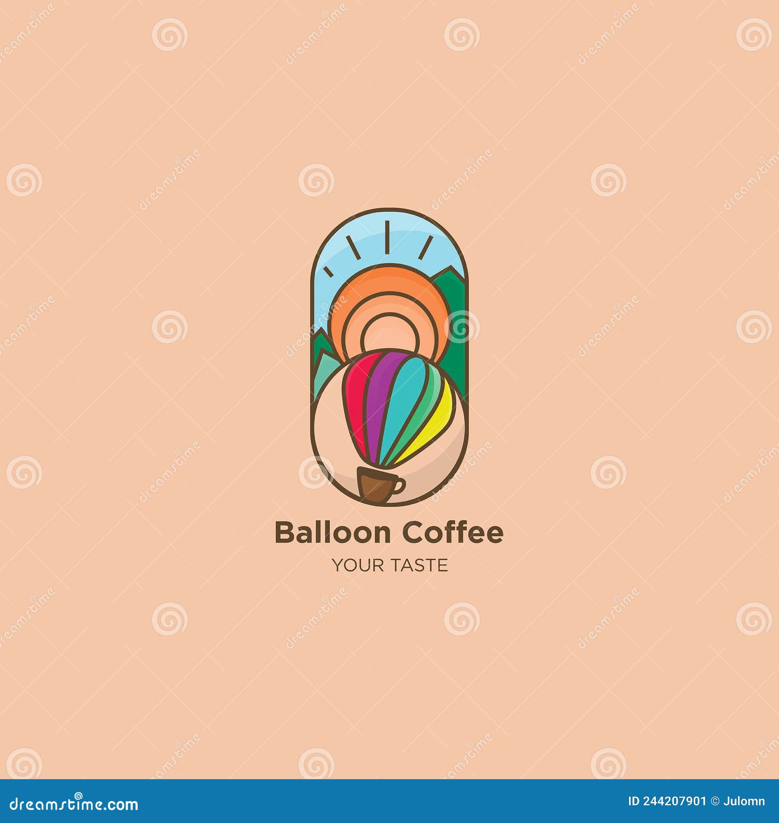 Balloon Coffee Shop logo stock illustration. Illustration of leaves ...