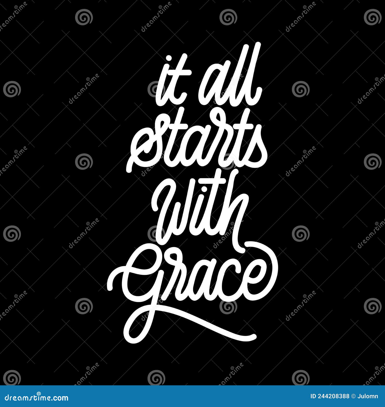 Handlettering Quotes Grace Typography Design Stock Illustration ...