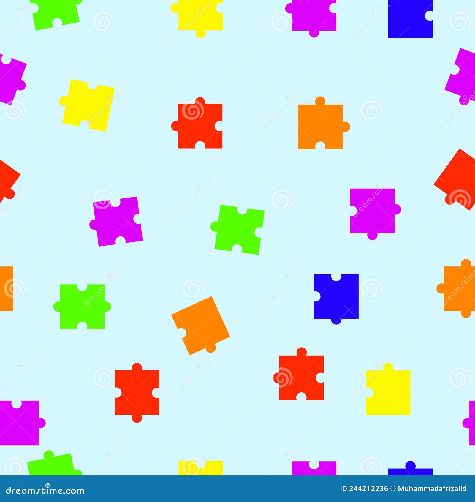 Seamless Colorful Jigsaw Puzzle Pattern Stock Vector - Illustration of ...