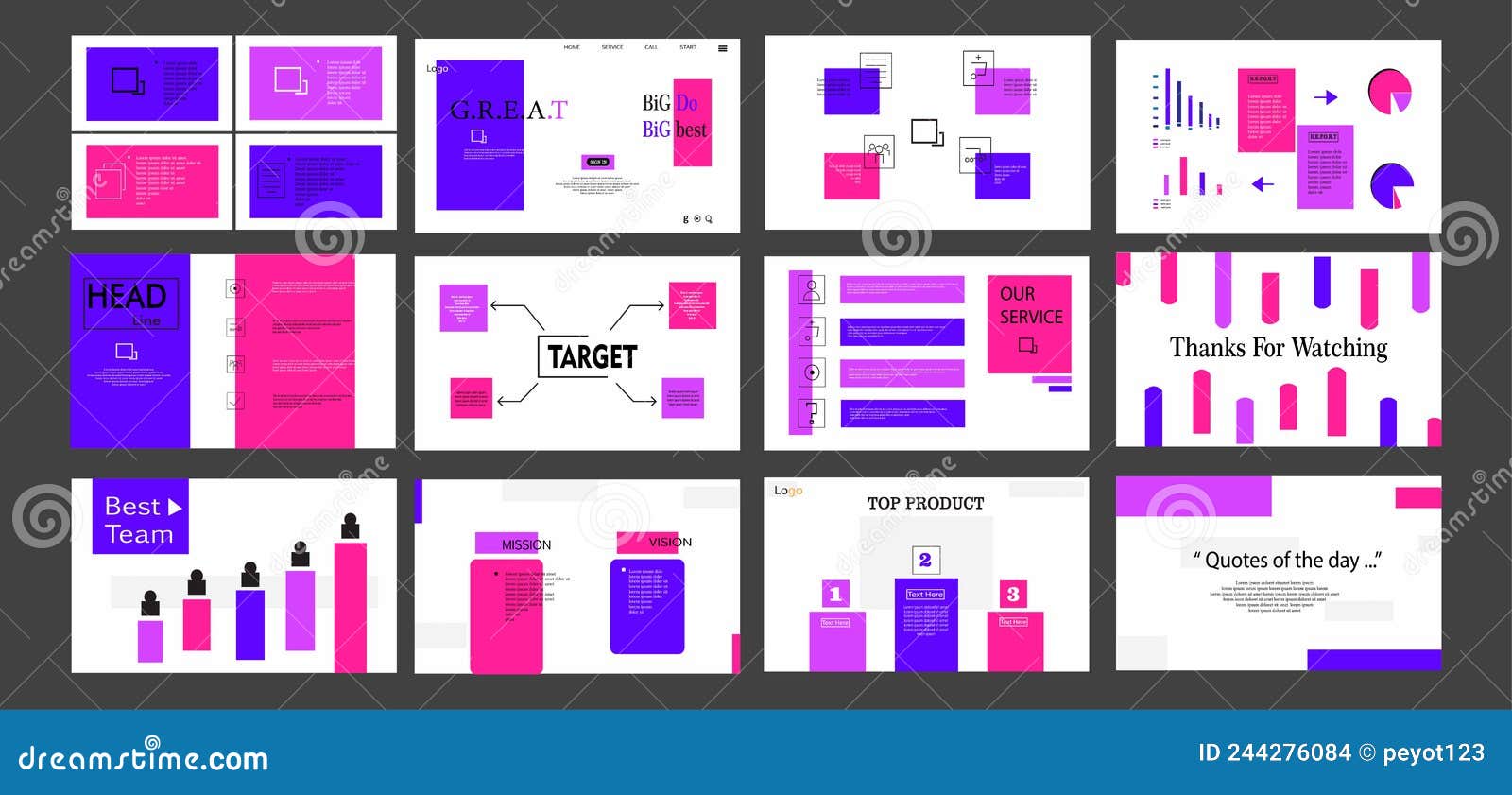 PPT set design stock vector. Illustration of template - 244276084