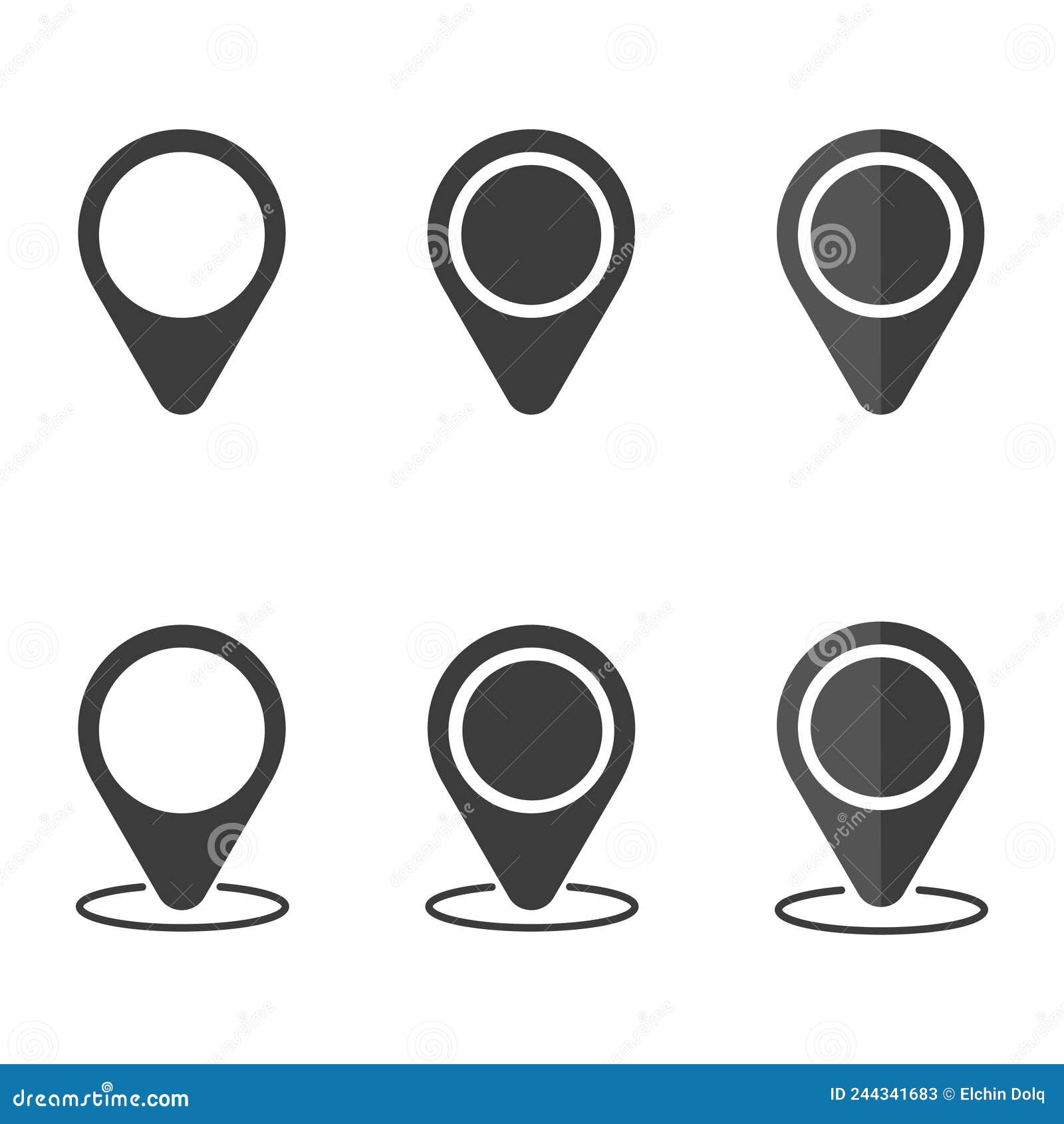 Flat Location Icons Vector Set Stock Vector - Illustration of like ...